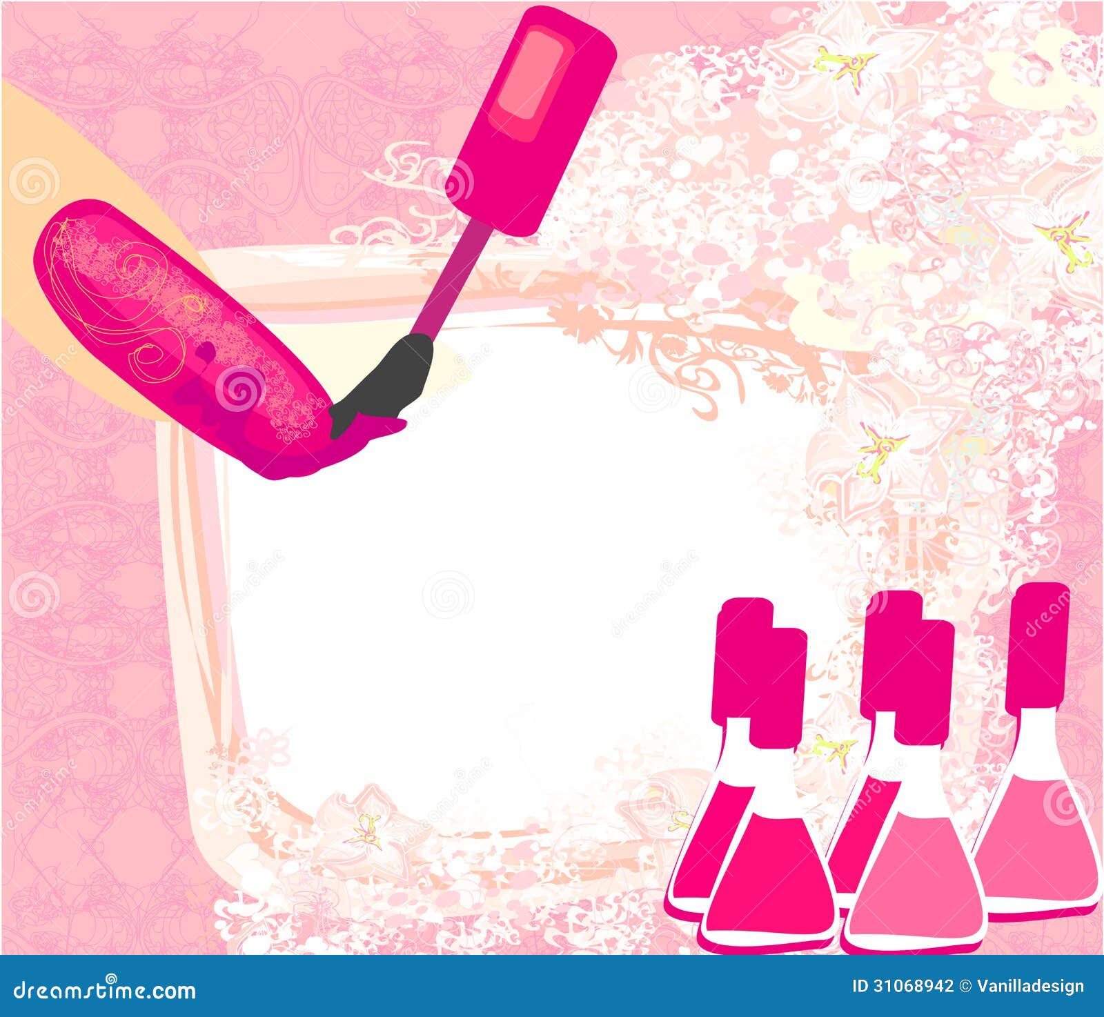 Woman Applying Nail Polish on Finger Stock Vector - Illustration of ...