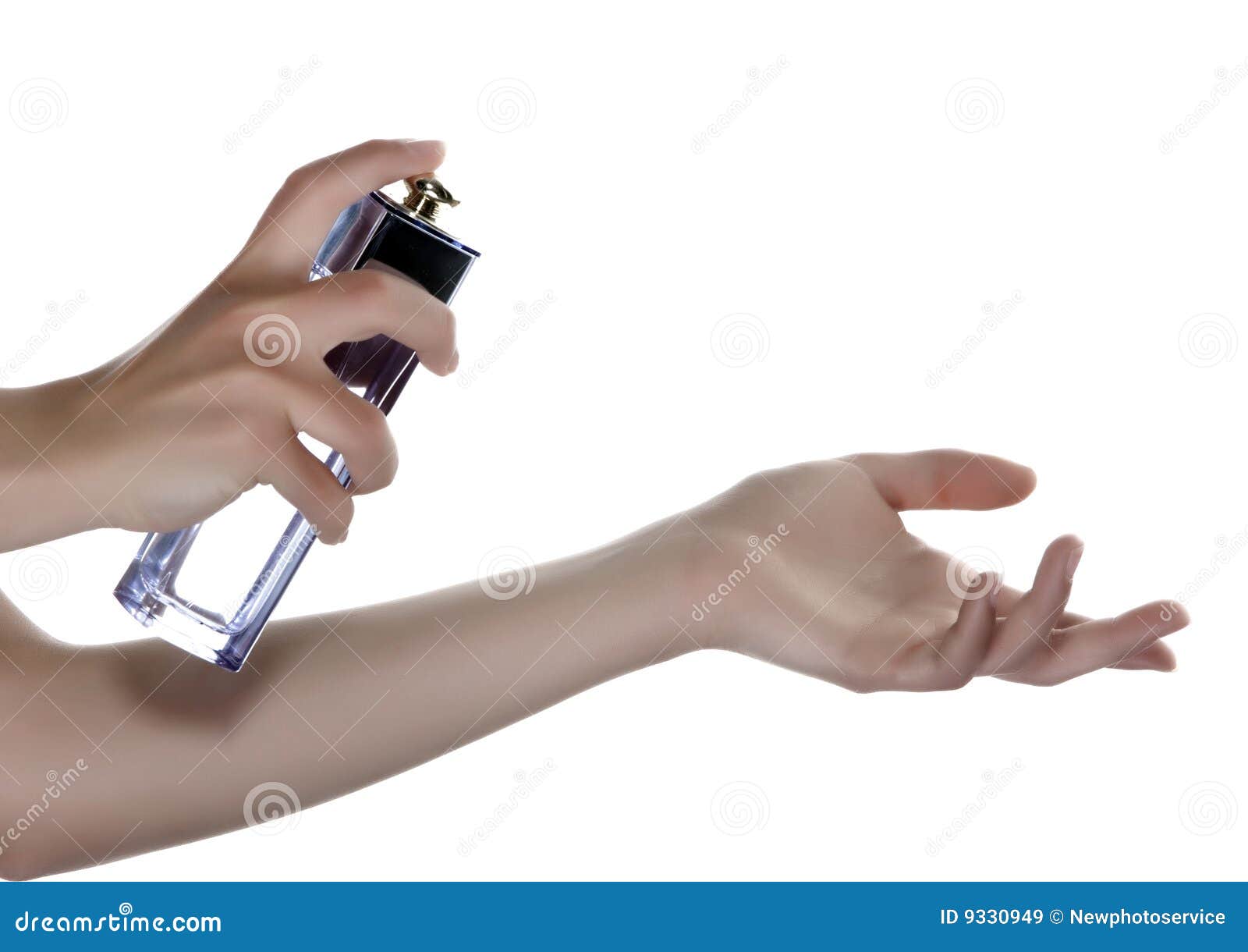 Woman applying perfume stock image. Image of glamor, notes - 9330949