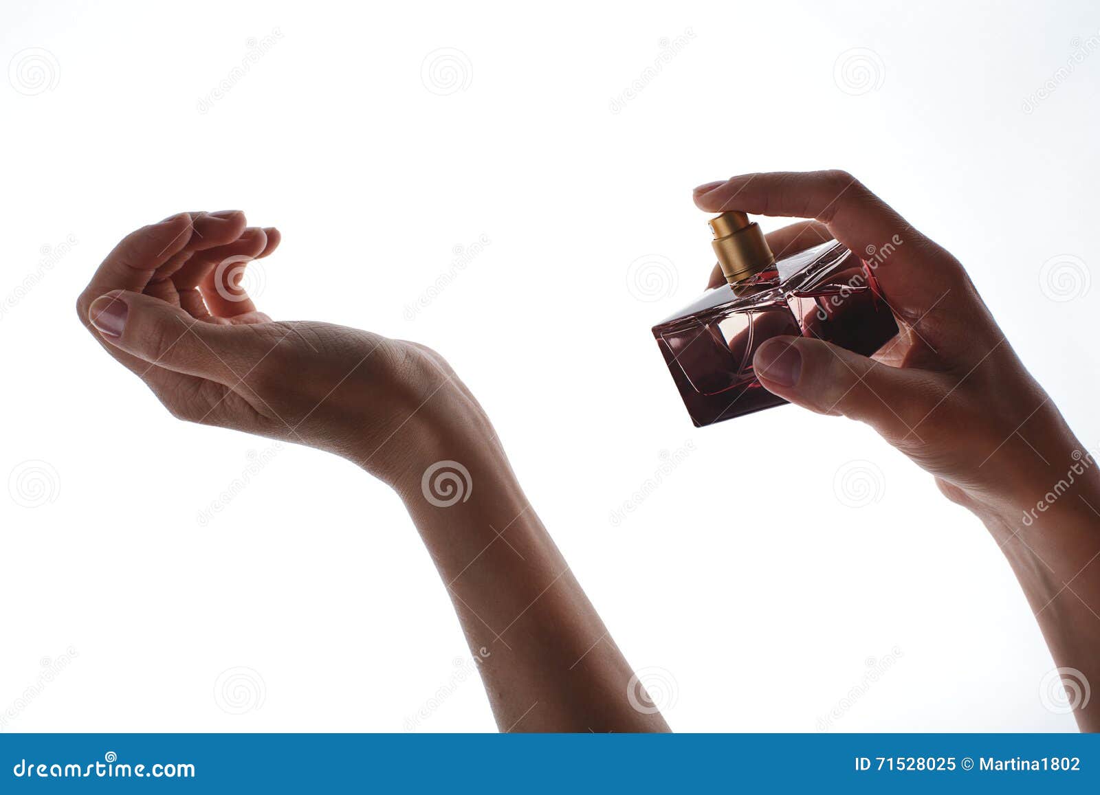 Woman Applying Perfume on Her Wrist Stock Image - Image of scent ...