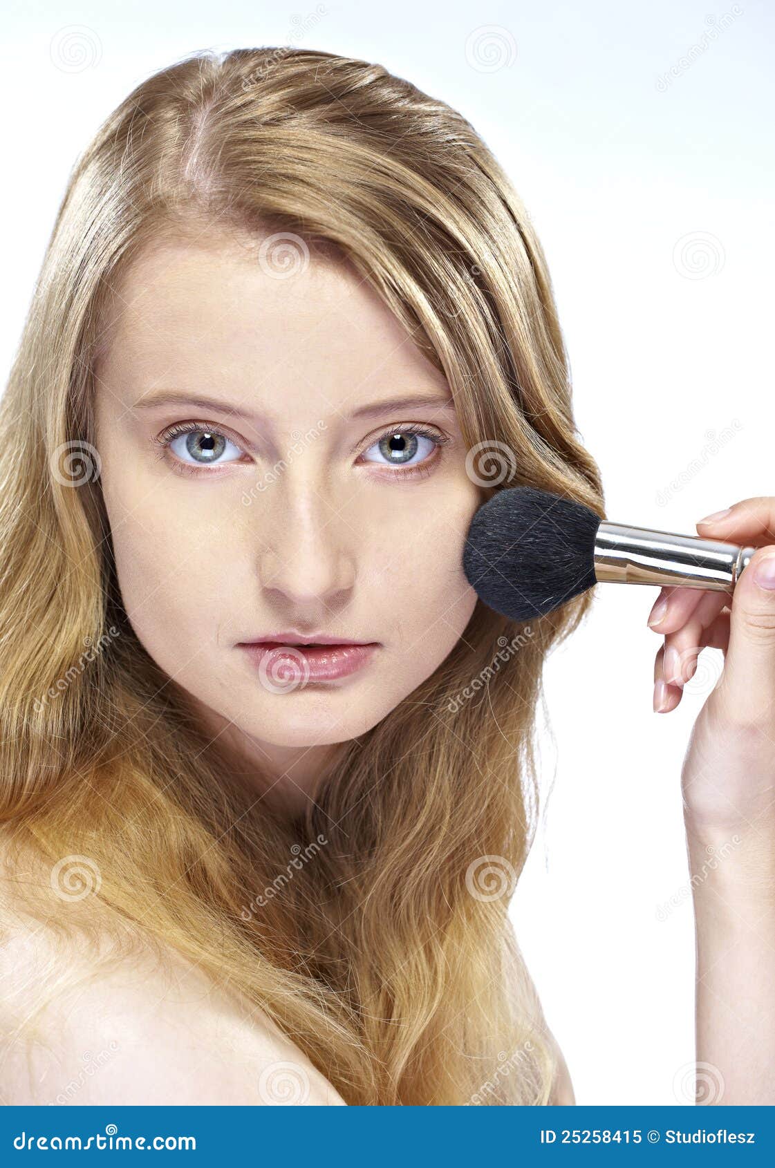 Woman applying powder stock image. Image of natural, woman - 25258415