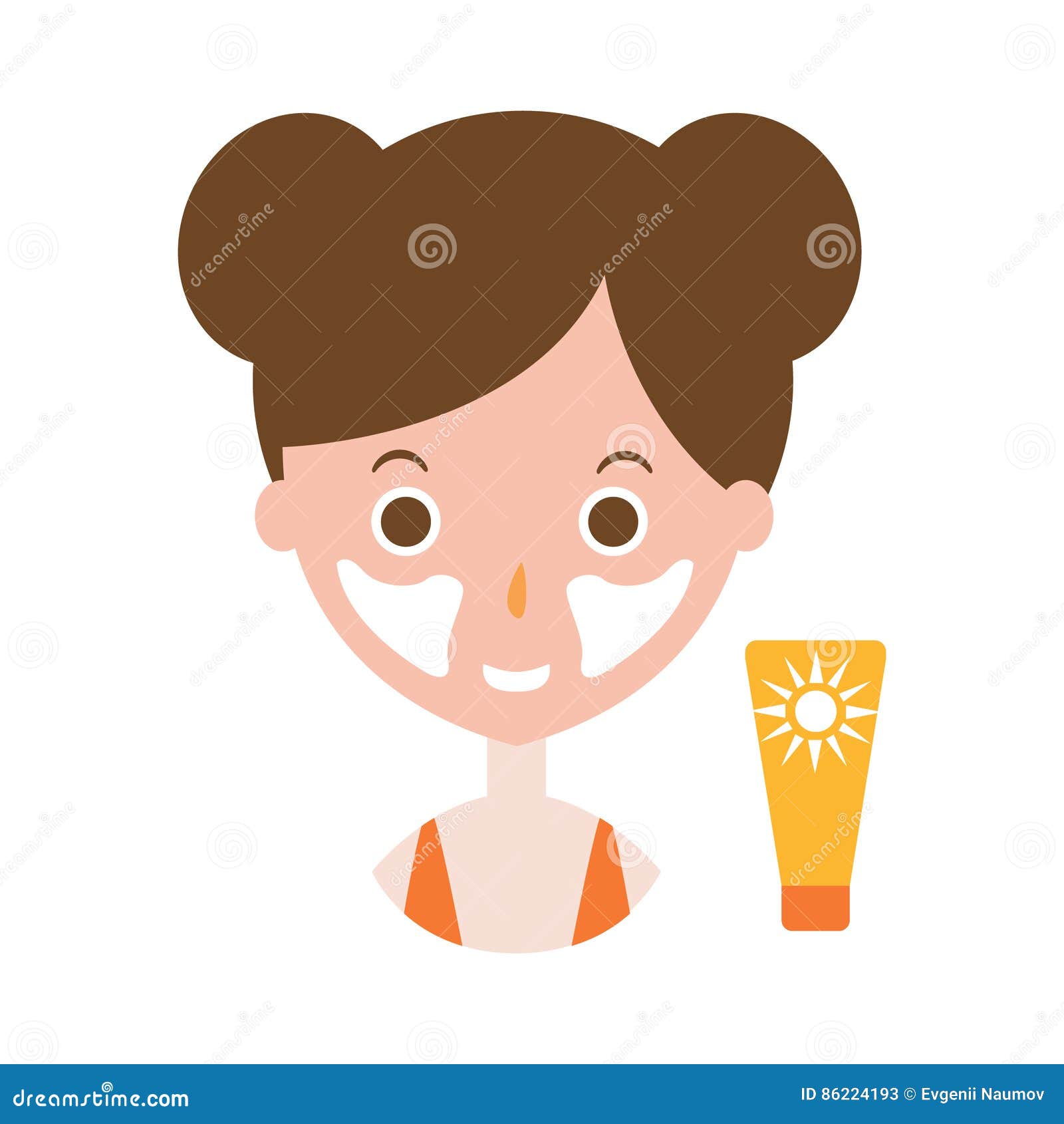 Woman Applying Sunscreen On Cheeks To Protect The The Face From Sunburn