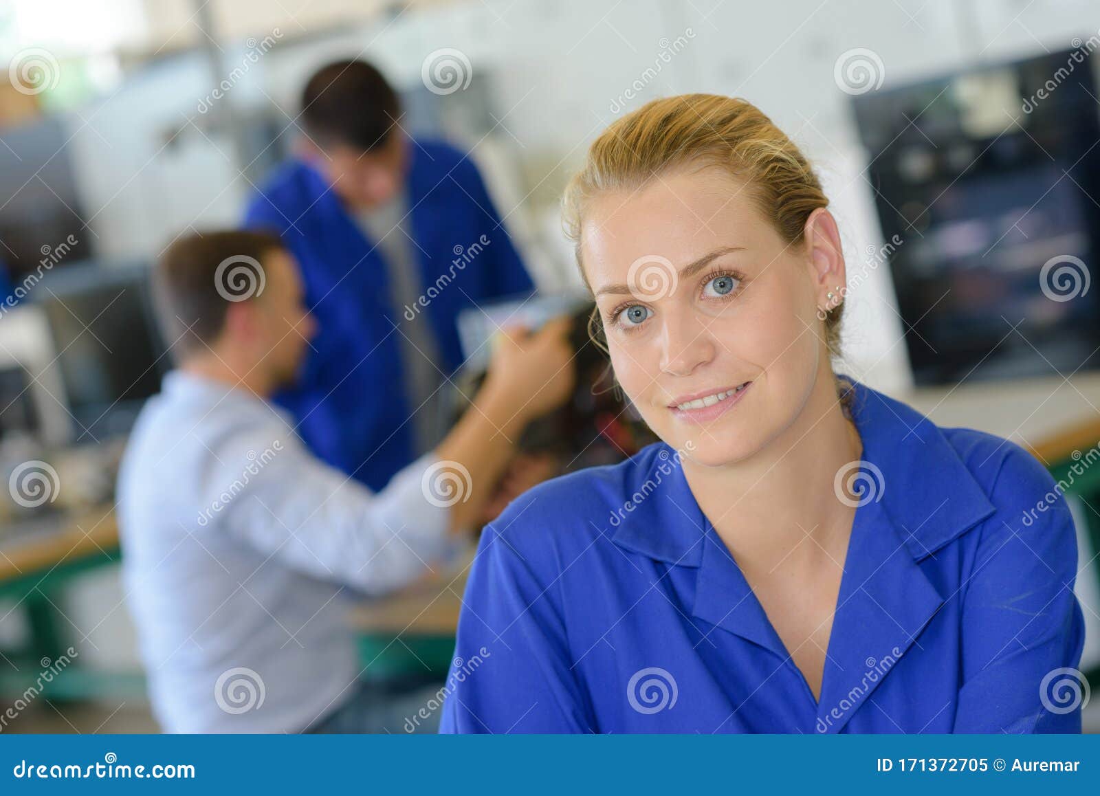 Woman apprentice posing stock image. Image of equality - 171372705