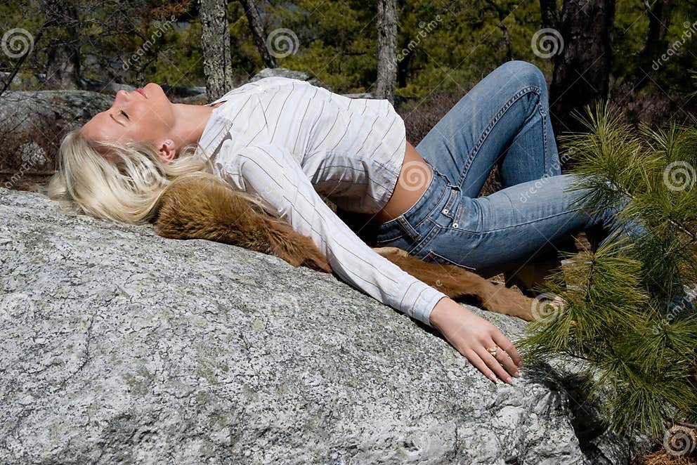 Woman arching her back. stock image. Image of girl, country - 3530247