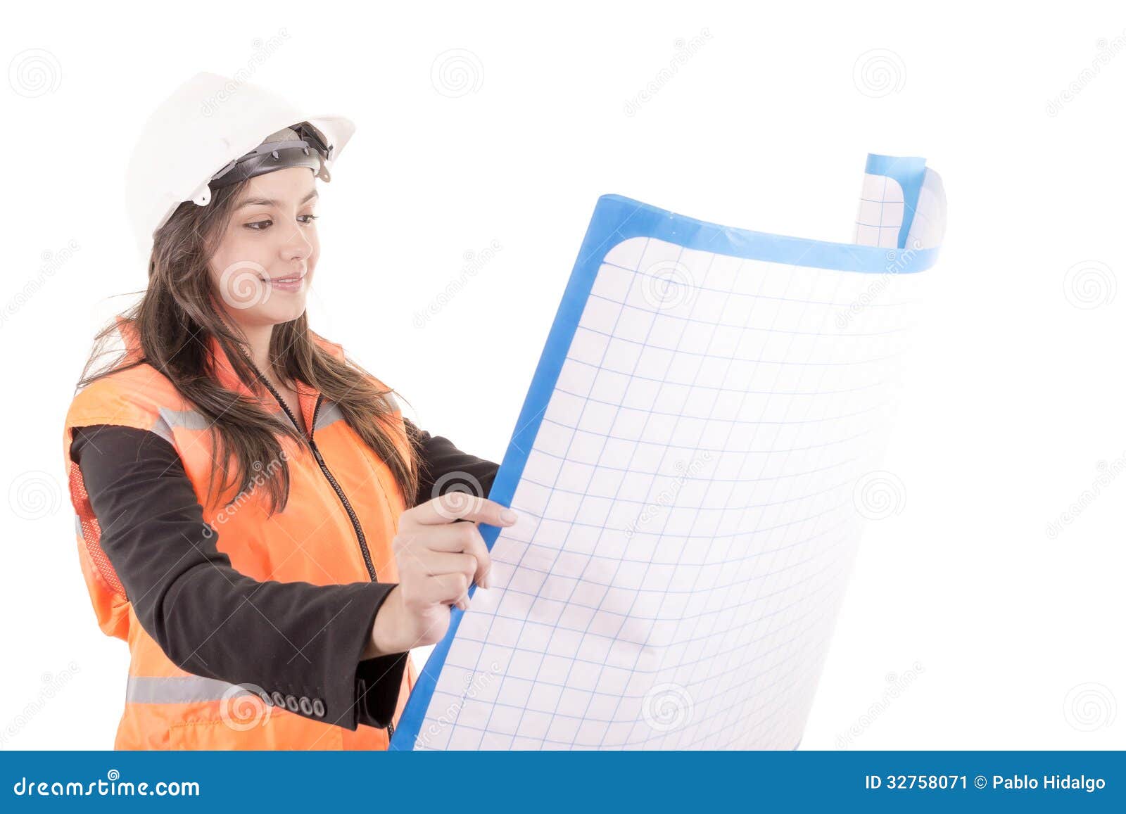 Woman Architect with Blueprints Stock Image - Image of lifestyle ...