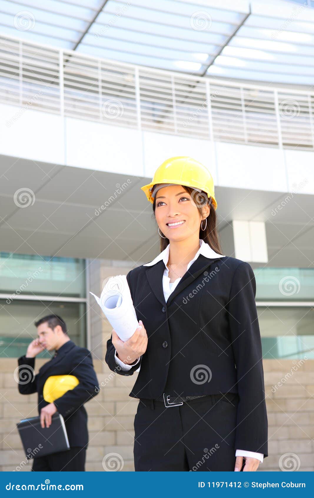 Woman Architect on Construction Site Stock Photo - Image of engineering ...