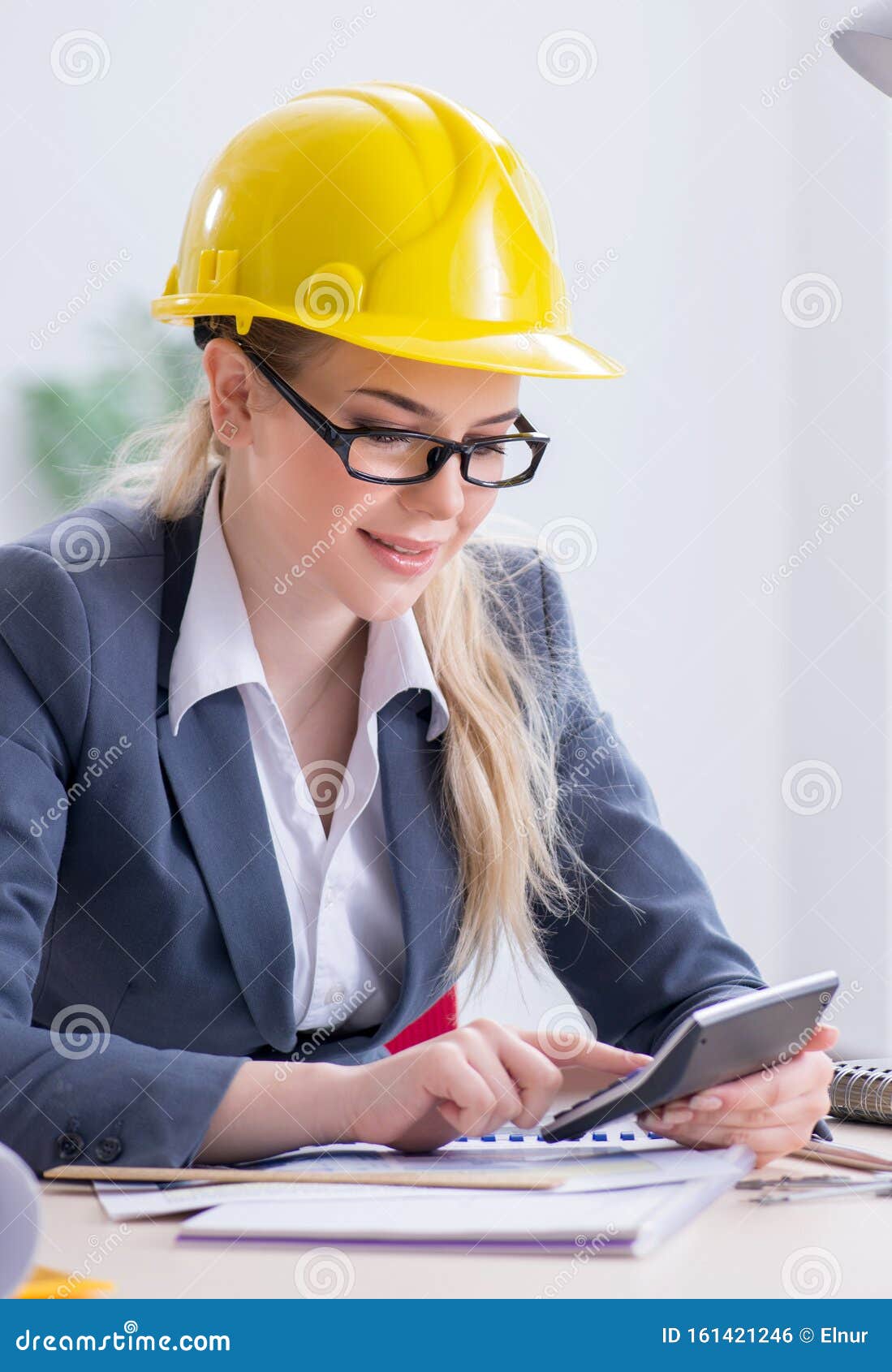 Woman Architect Working on the Project Stock Photo - Image of ...