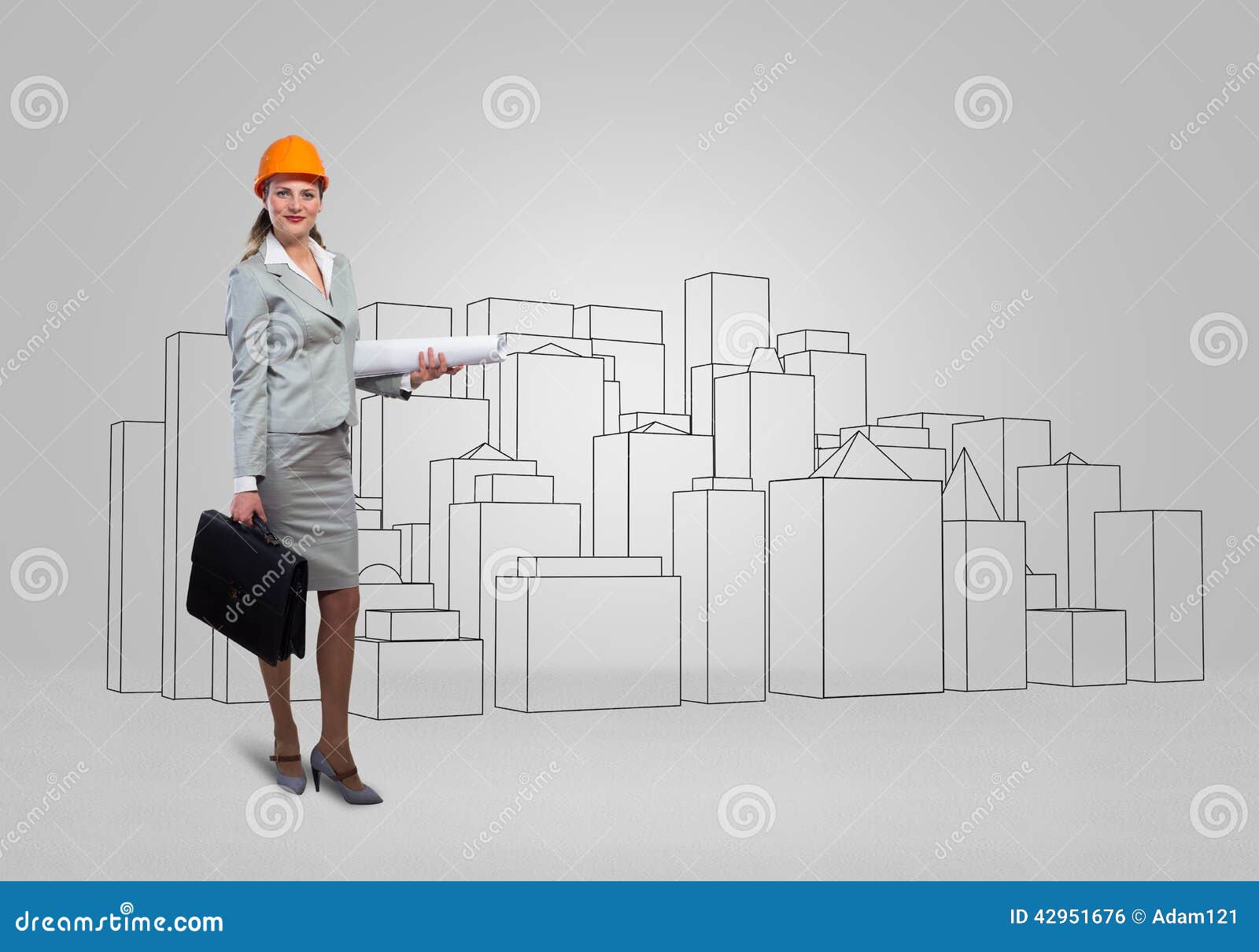 Woman architect stock photo. Image of contractor, career - 42951676
