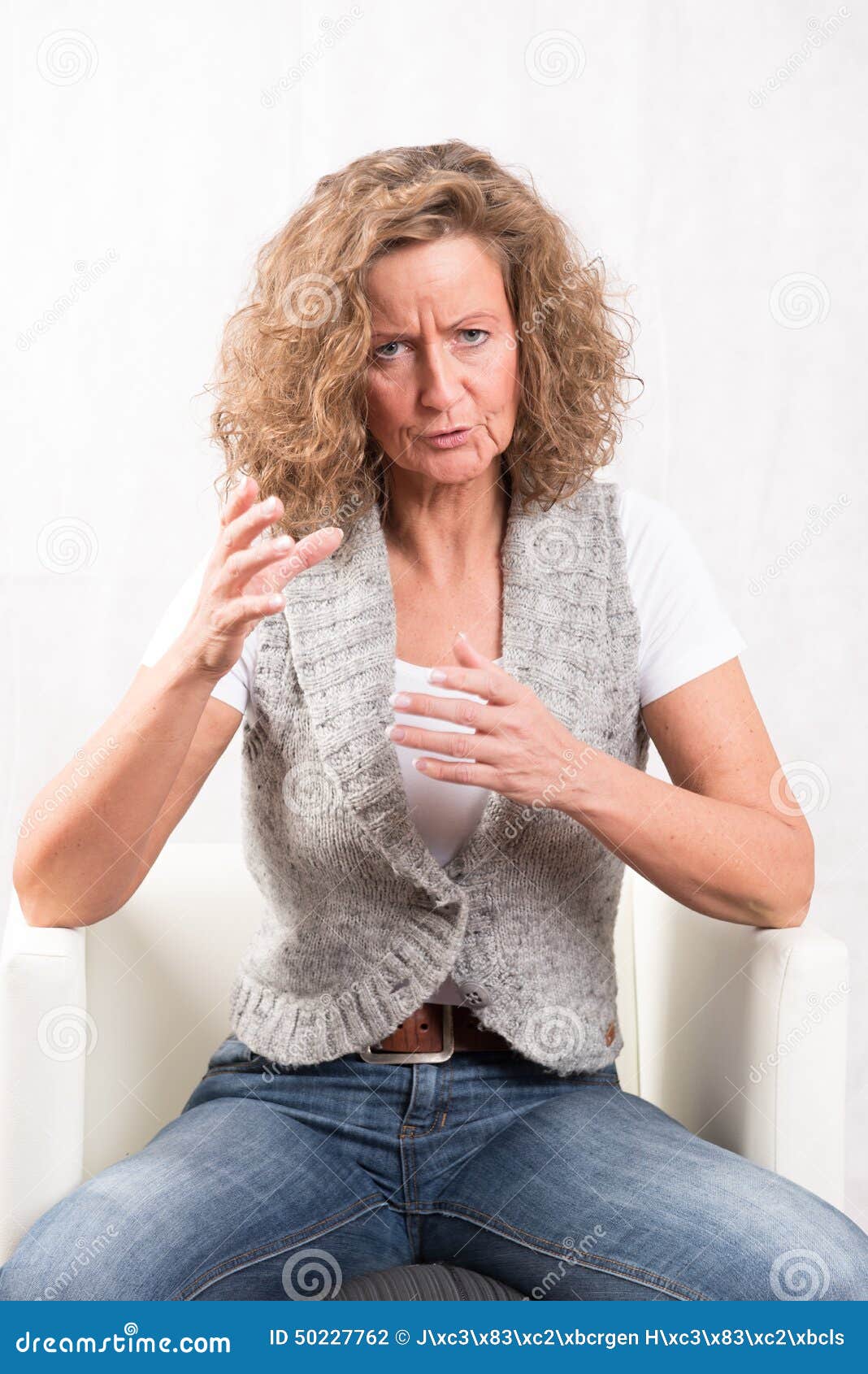 Woman argumenting stock photo. Image of thinking, portrait - 50227762