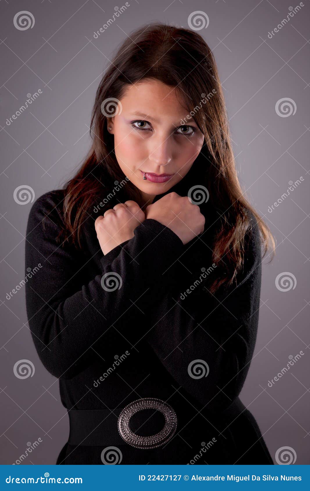 Woman, with Arm Crossed in the Form of an X Stock Image - Image of ...