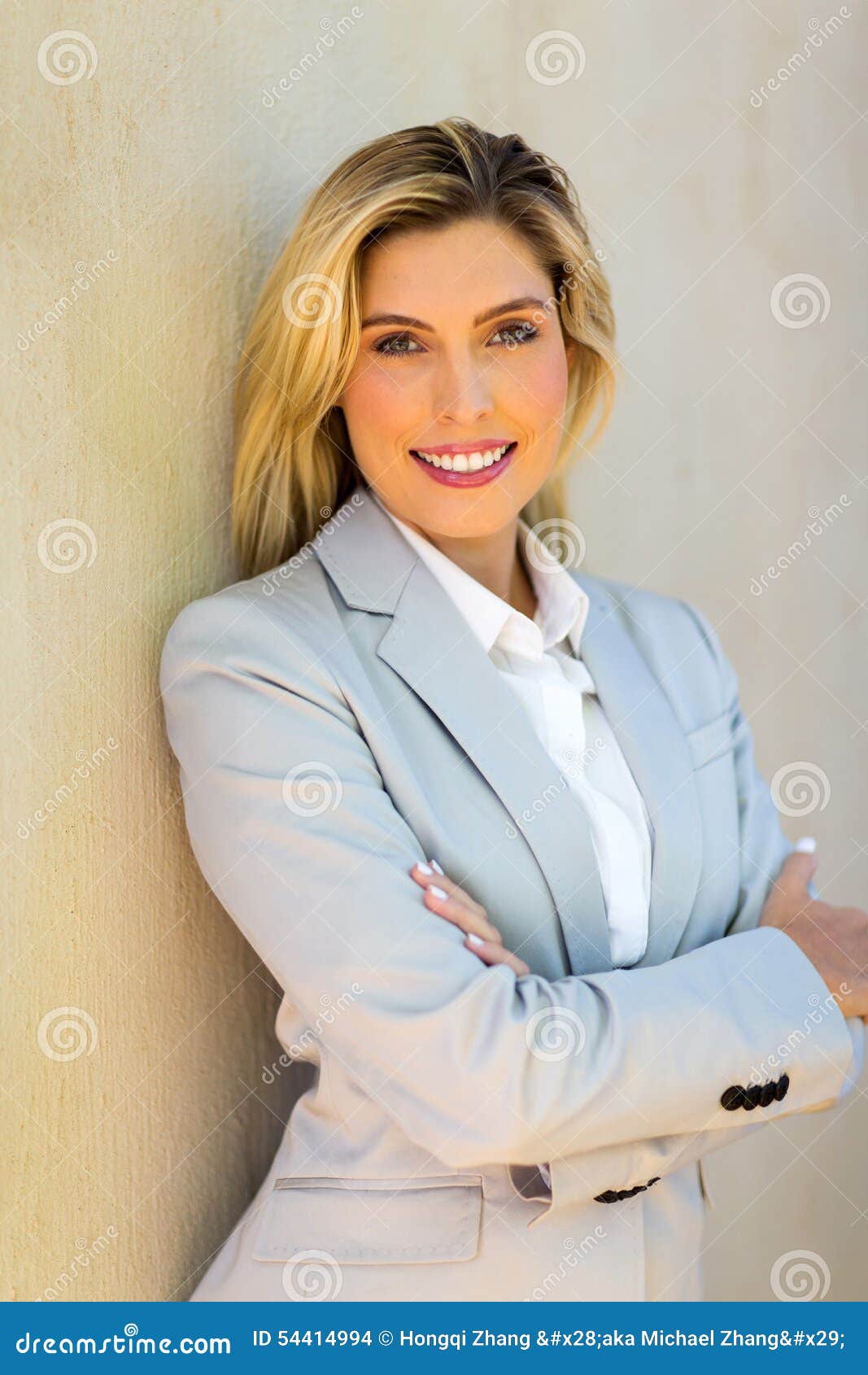 Woman with arms folded stock photo. Image of cute, happy - 54414994