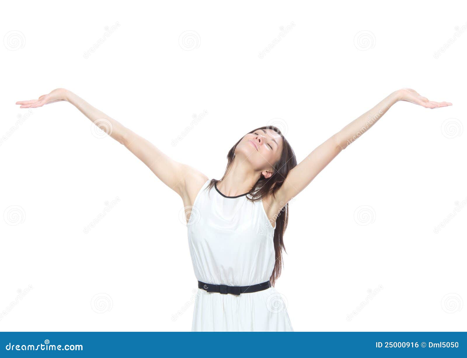 Woman with Arms Open Feeling Freedom and Happines Stock Photo - Image ...