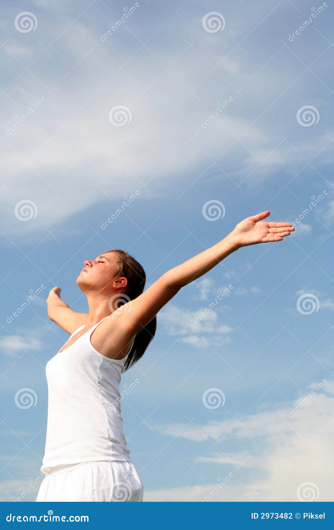 Woman with Arms Outstretched Stock Photo - Image of hands, open: 2973482