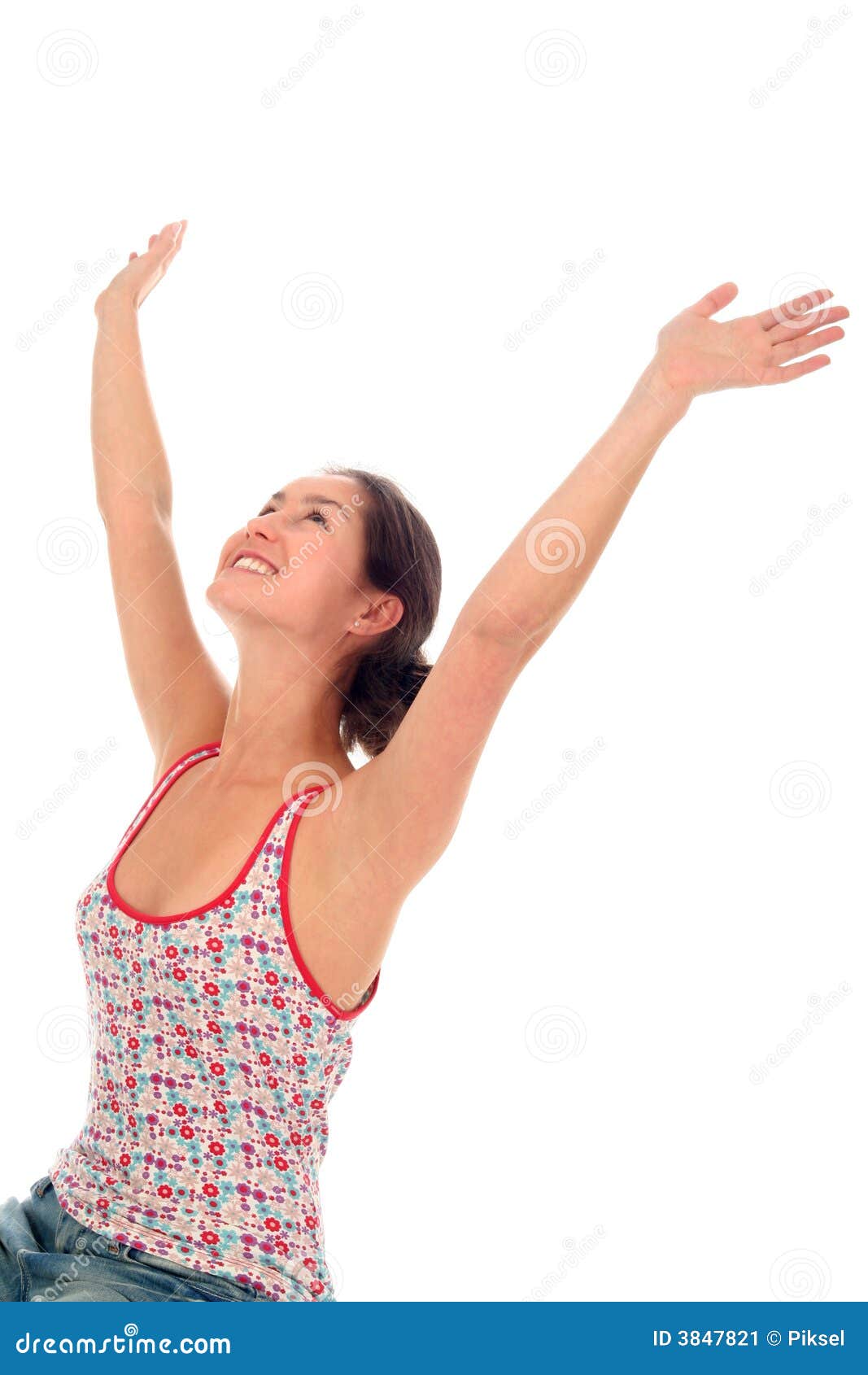 Woman with arms wide open stock image. Image of freedom - 3847821