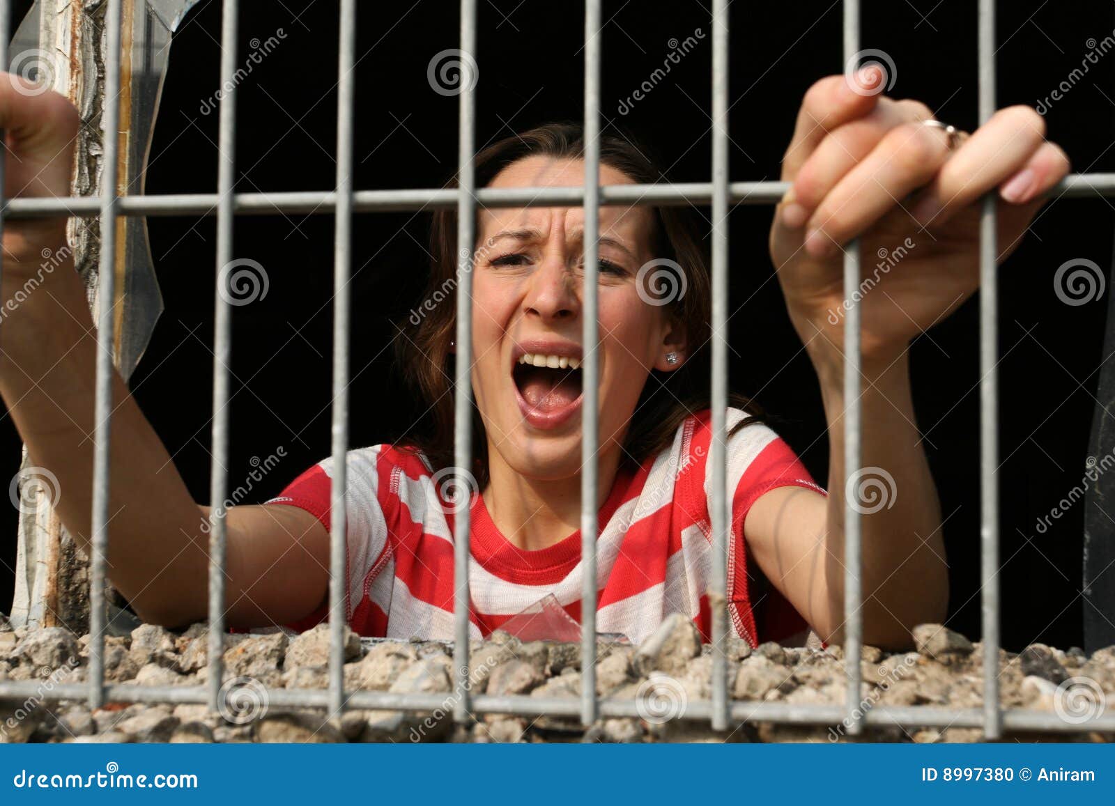Woman arrested stock photo. Image of locked, woman, trapped - 8997380