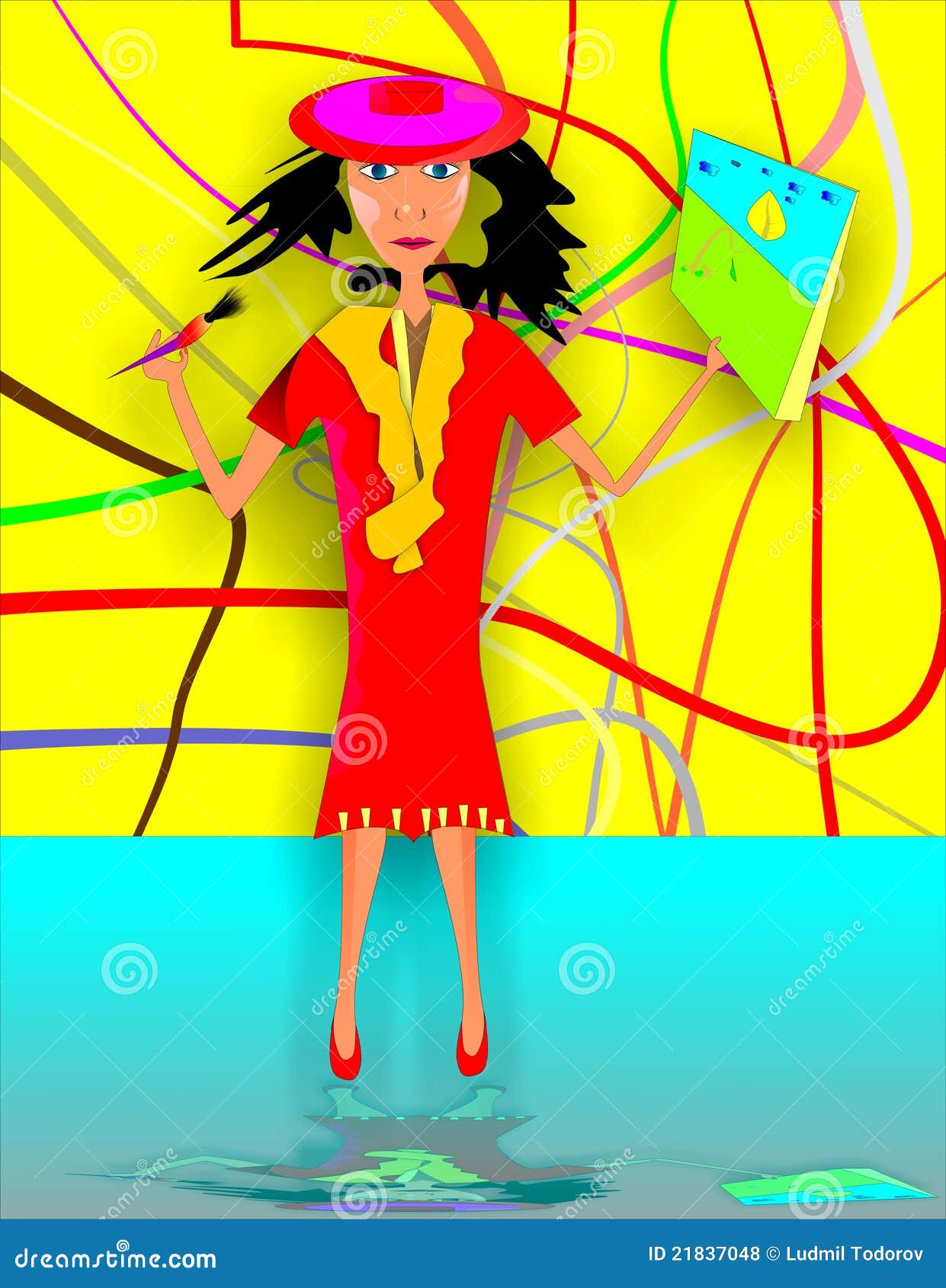 Woman artist stock vector. Illustration of artistically - 21837048