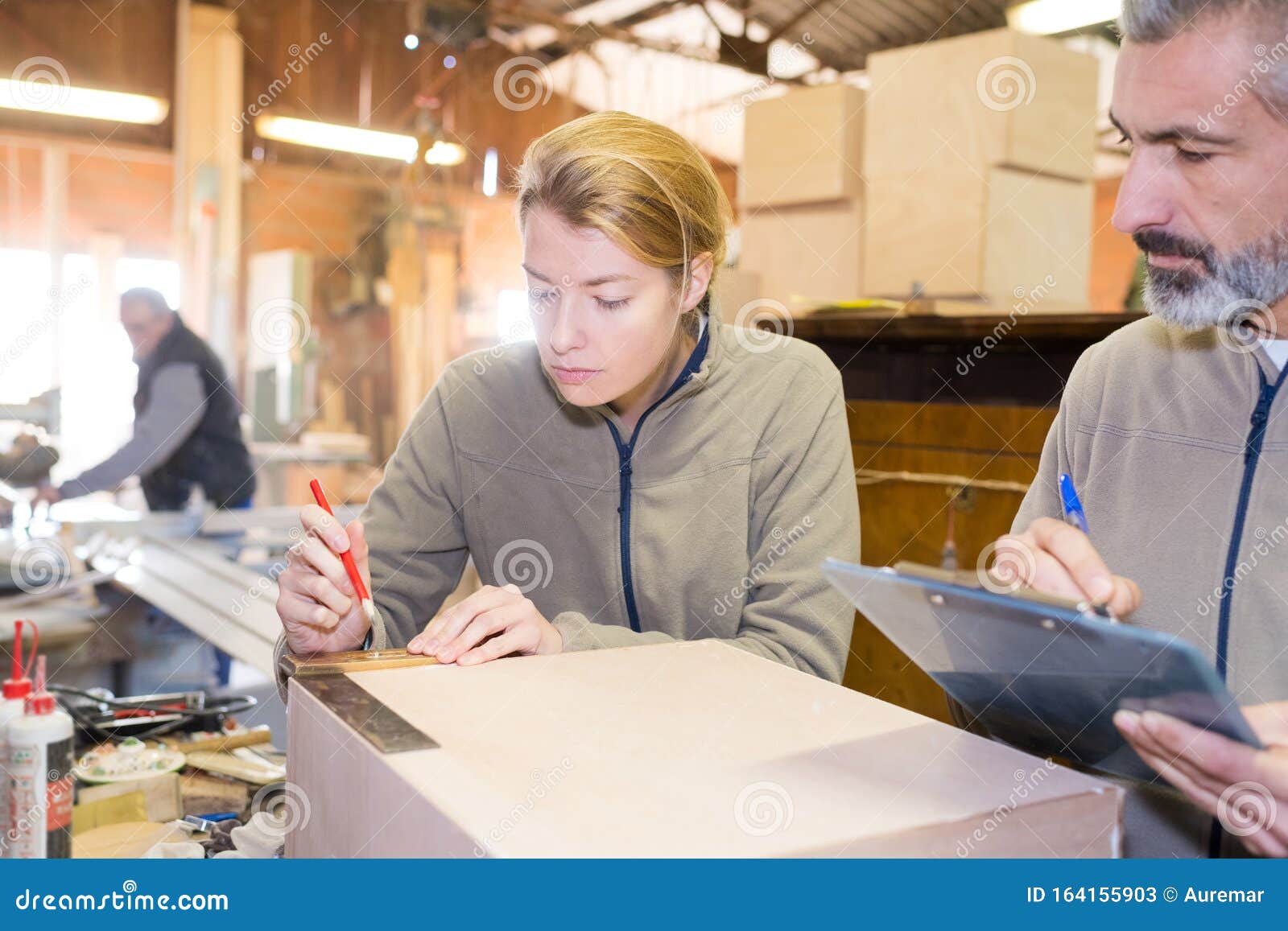 Woman As Apprentice Craftsman Taking Test Stock Image - Image of intern ...