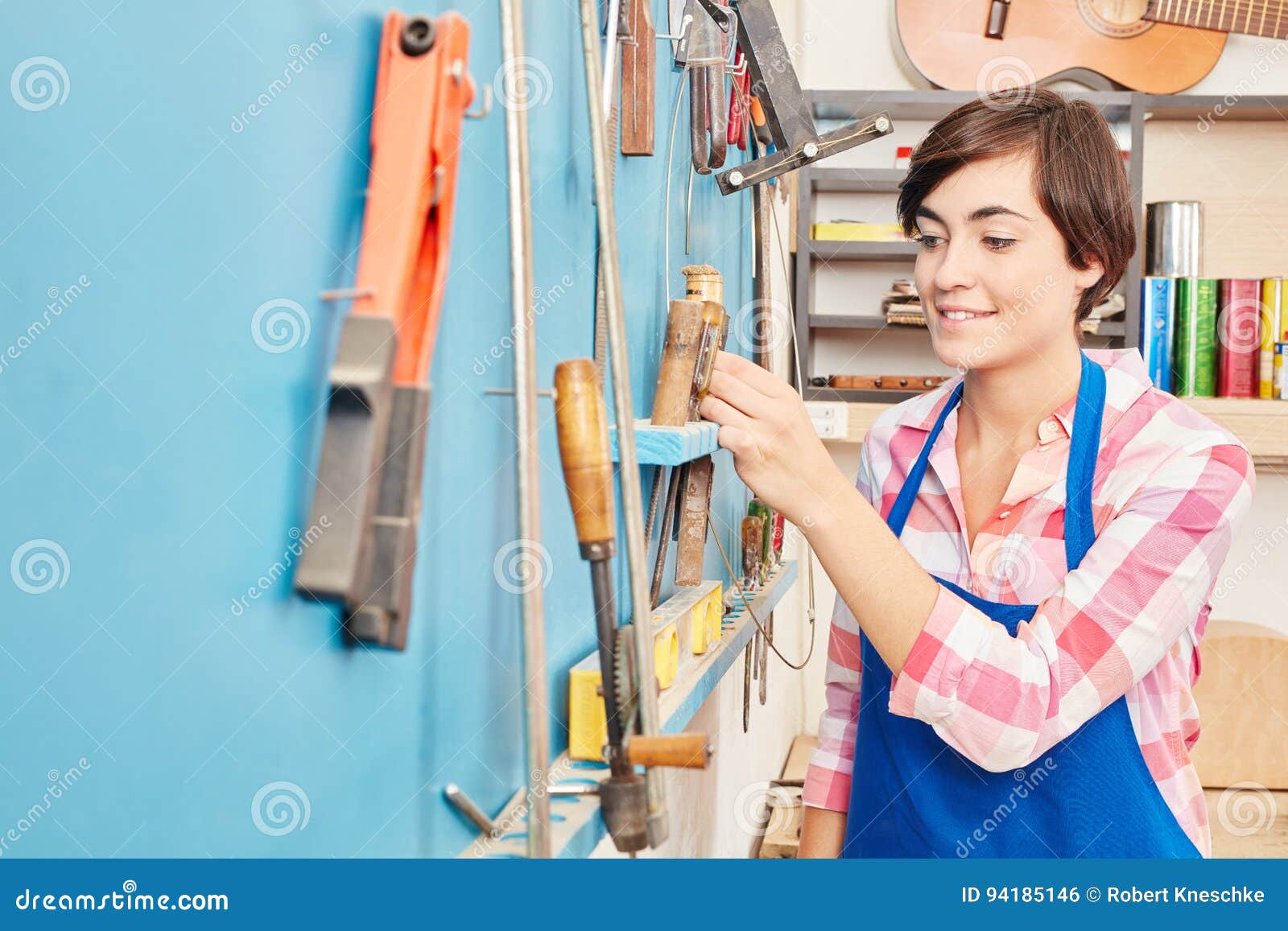 Woman As Carpenter Working with Tools Stock Photo - Image of female ...