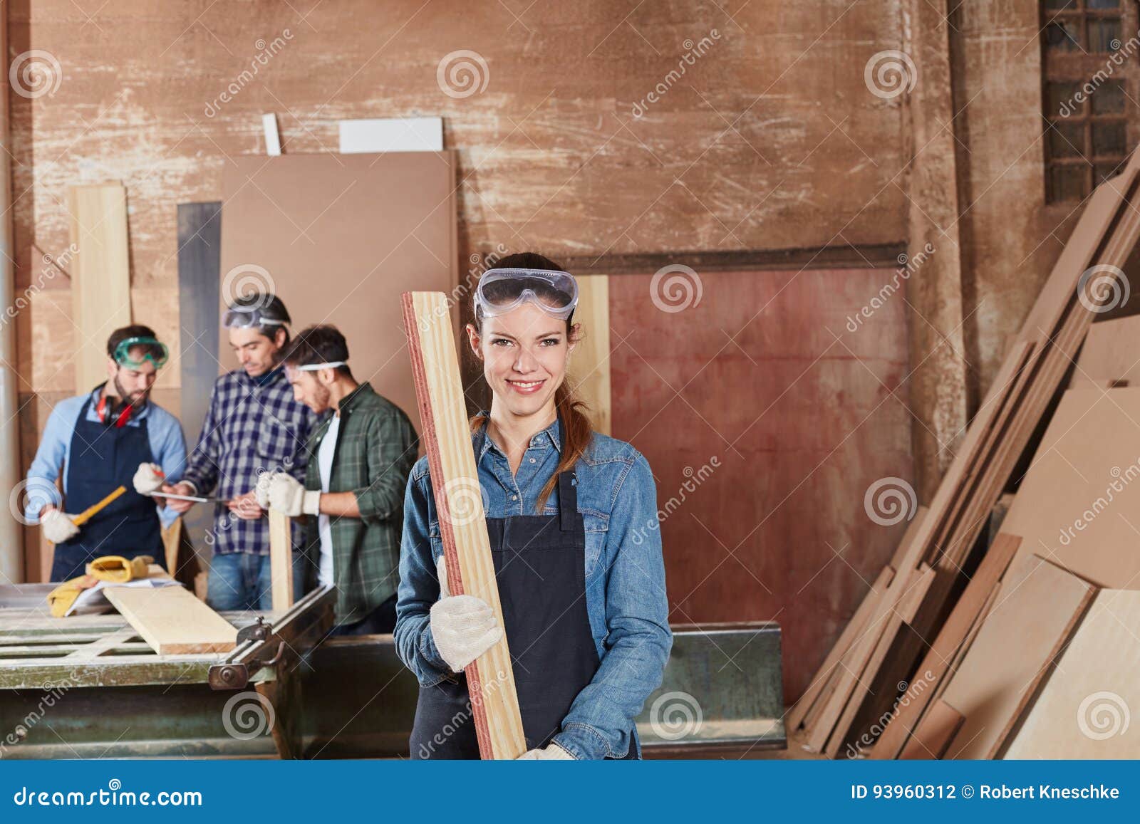 Woman As Carpentry Apprentice Stock Photo - Image of trainee, worker ...