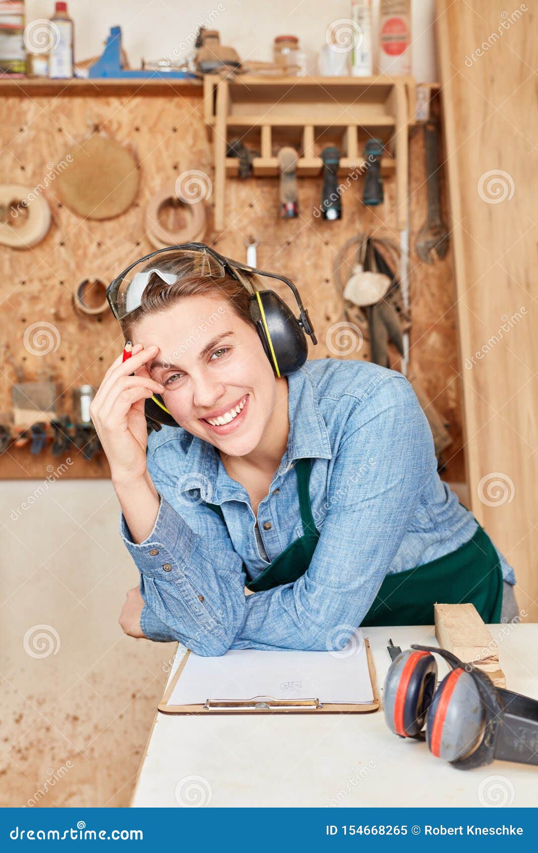 Woman As a Craftsman Apprentice or Apprentice Stock Image - Image of ...