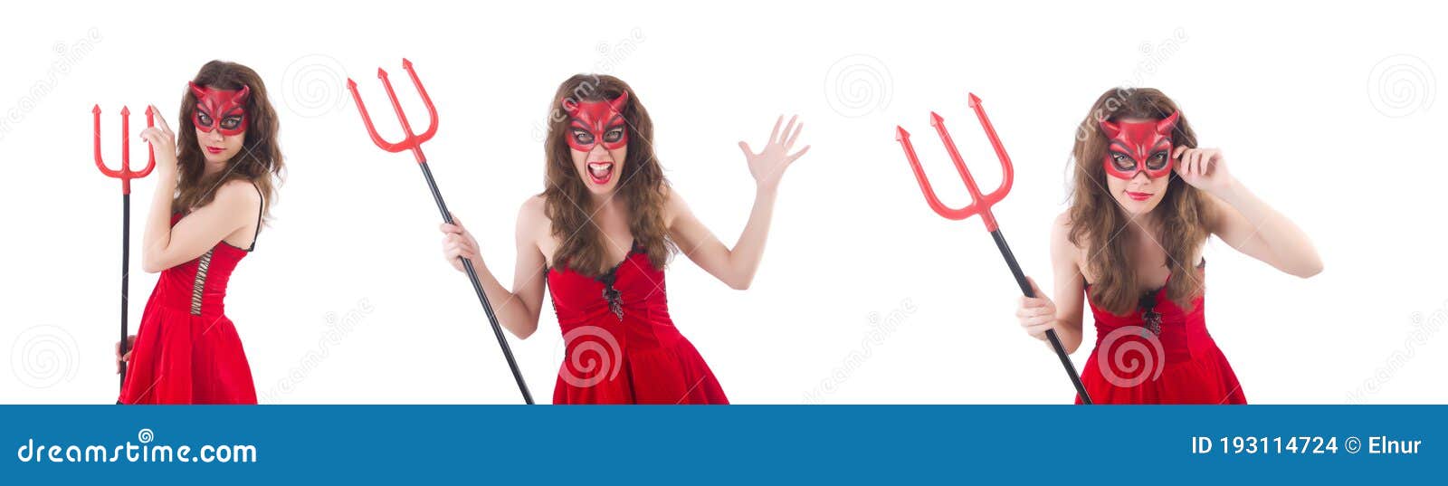 Woman As Red Devil in Halloween Concept Stock Photo - Image of ...