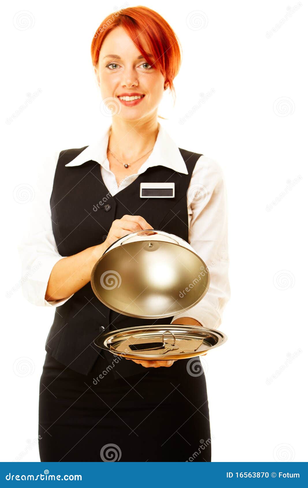 Woman As Restaurant Waitress Stock Photo - Image of inside, crew: 16563870