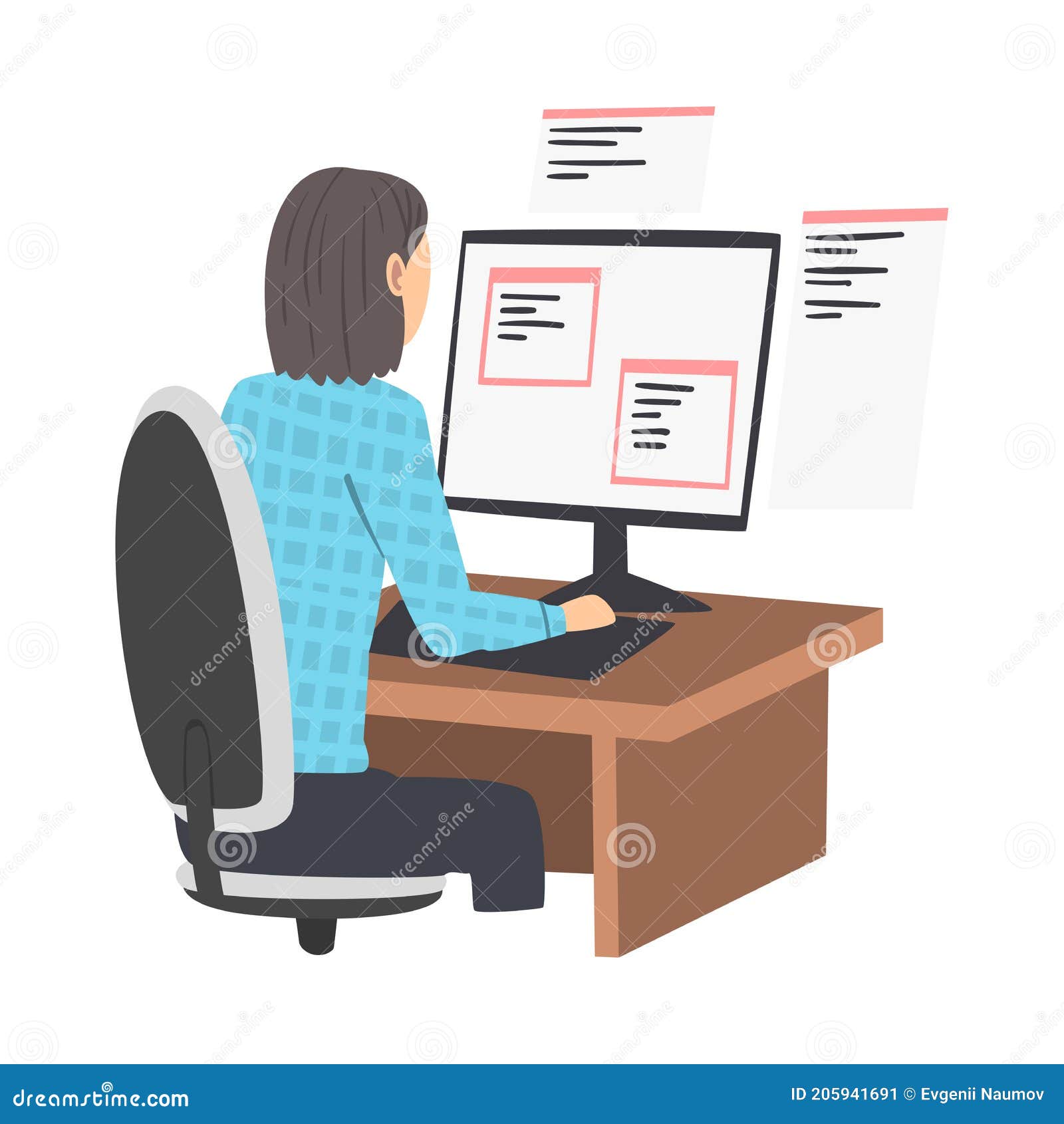 Woman As Software Developer Or Programmer Engaged In Coding In Server Side Framework On Computer