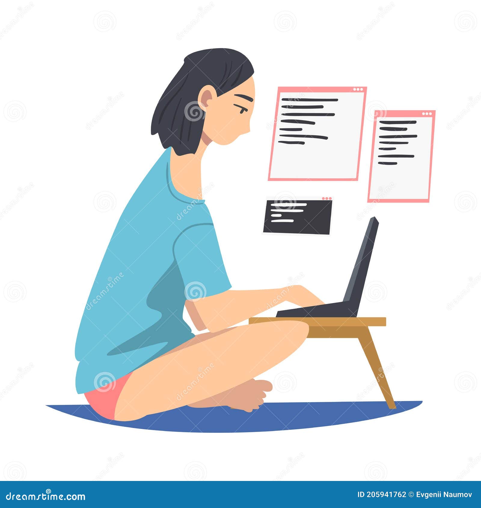 Woman As Software Developer Or Programmer Engaged In Coding In Server Side Framework On Laptop
