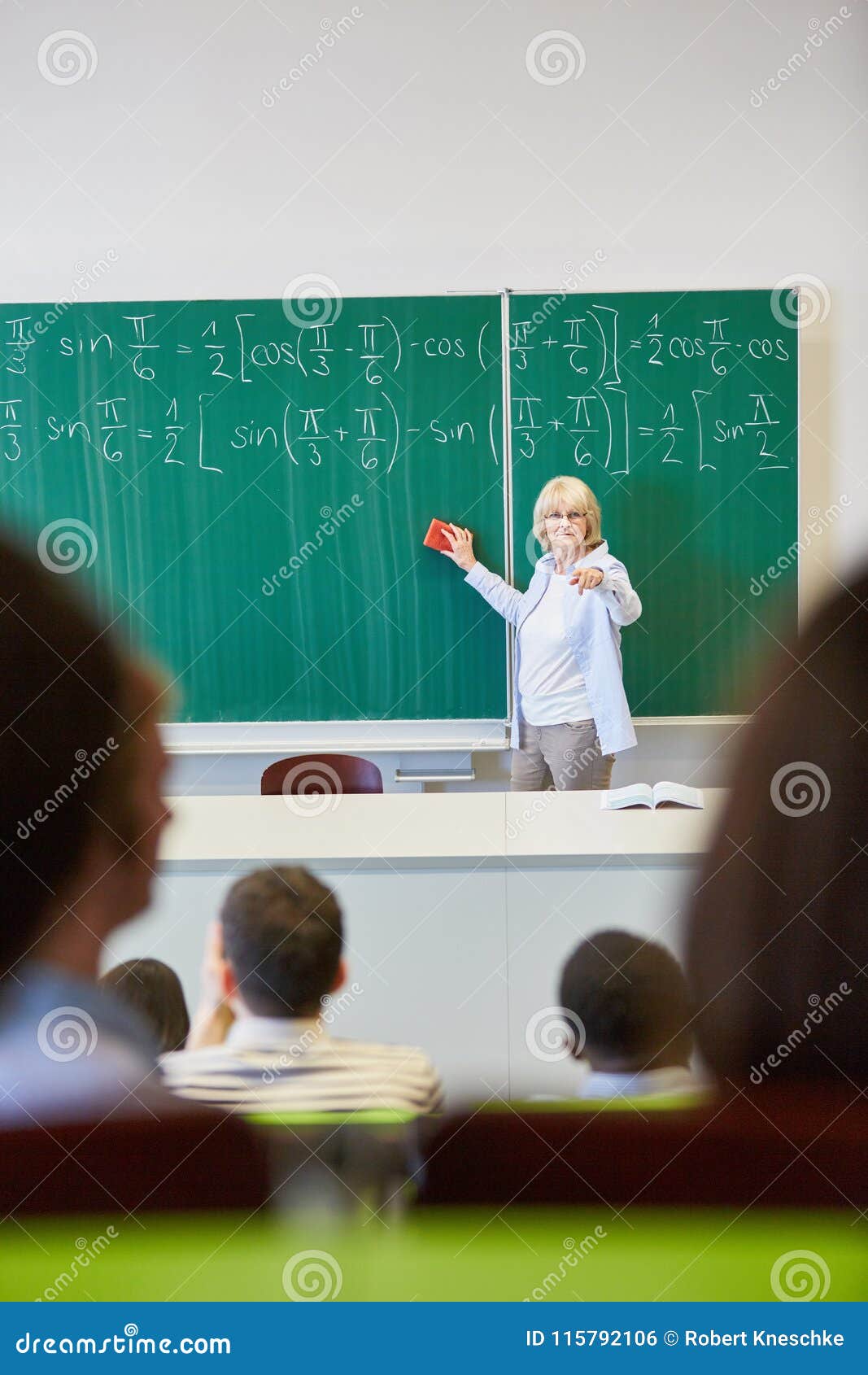 Woman As Teacher in Math Class Stock Photo - Image of class, blackboard ...