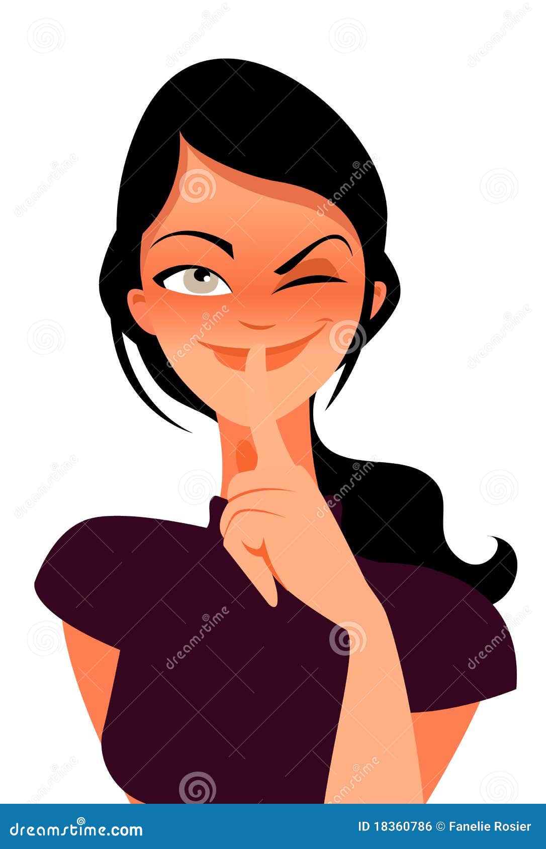 Woman Ask To Keep Secret Vector Stock Vector - Illustration of face ...