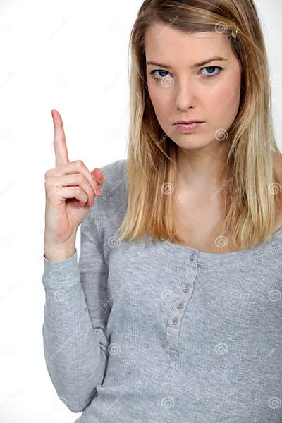 Woman asking a question. stock image. Image of index - 27581261