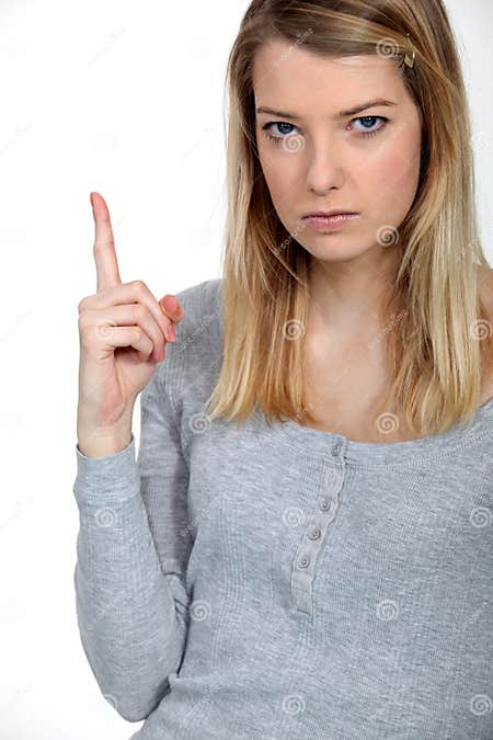 Woman asking a question. stock image. Image of index - 27581261