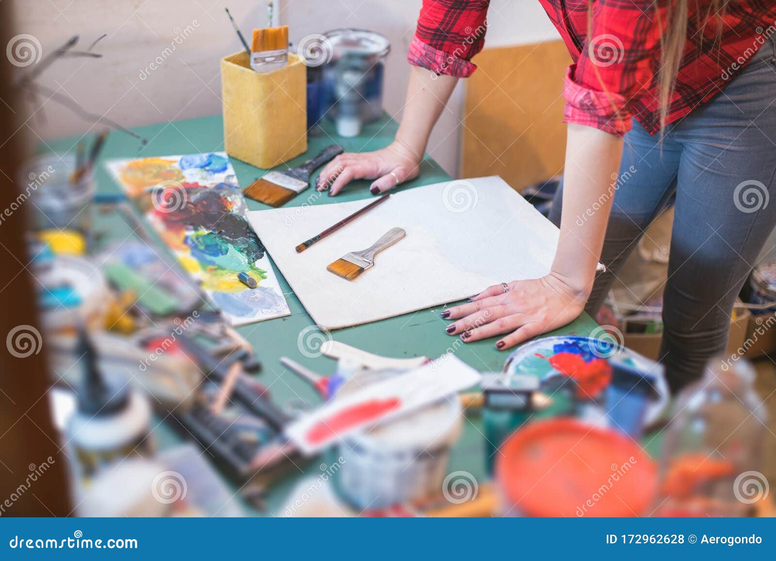 Woman in Atelier at Drawing Lesson Stock Photo - Image of detail, idea ...
