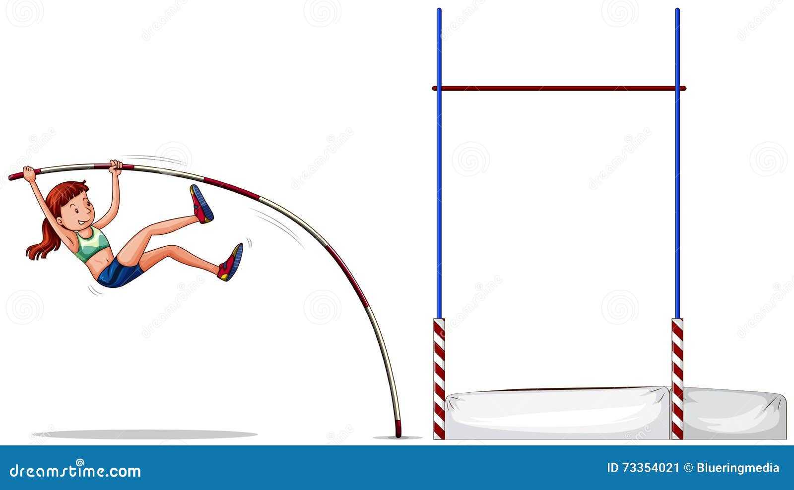 Woman Athlete Doing High Jump Stock Vector - Illustration of clipping ...