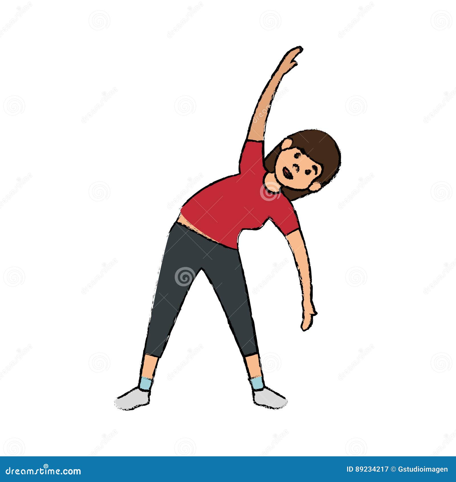 Woman Athlete Practicing Exercise Avatar Character Stock Illustration ...