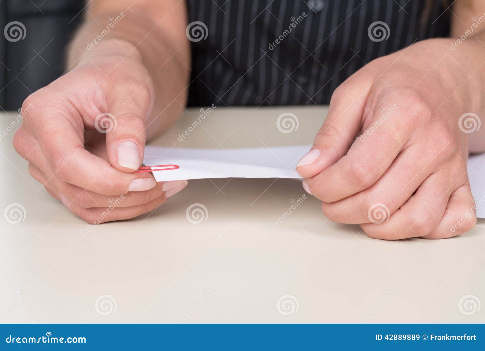 Woman is Attaching a Paper Clip Stock Image - Image of attach, work ...