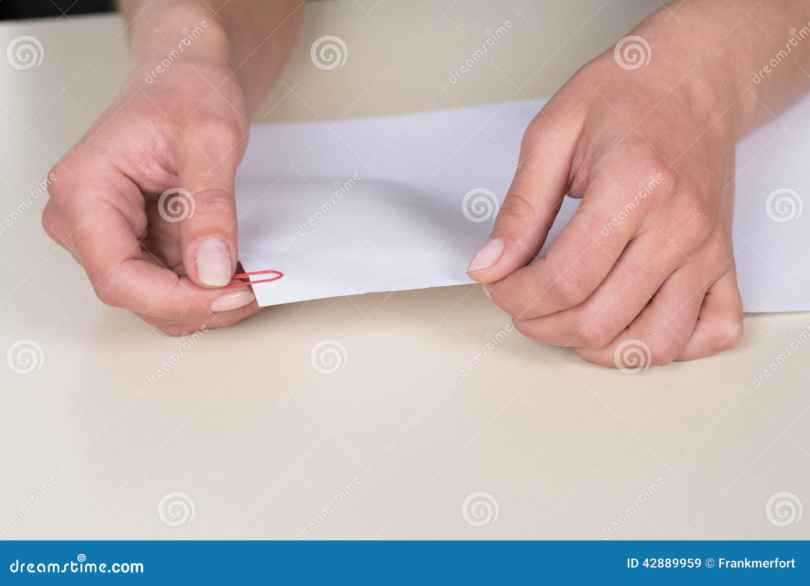 Woman is Attaching a Paper Clip Stock Image - Image of sheet, paperwork ...