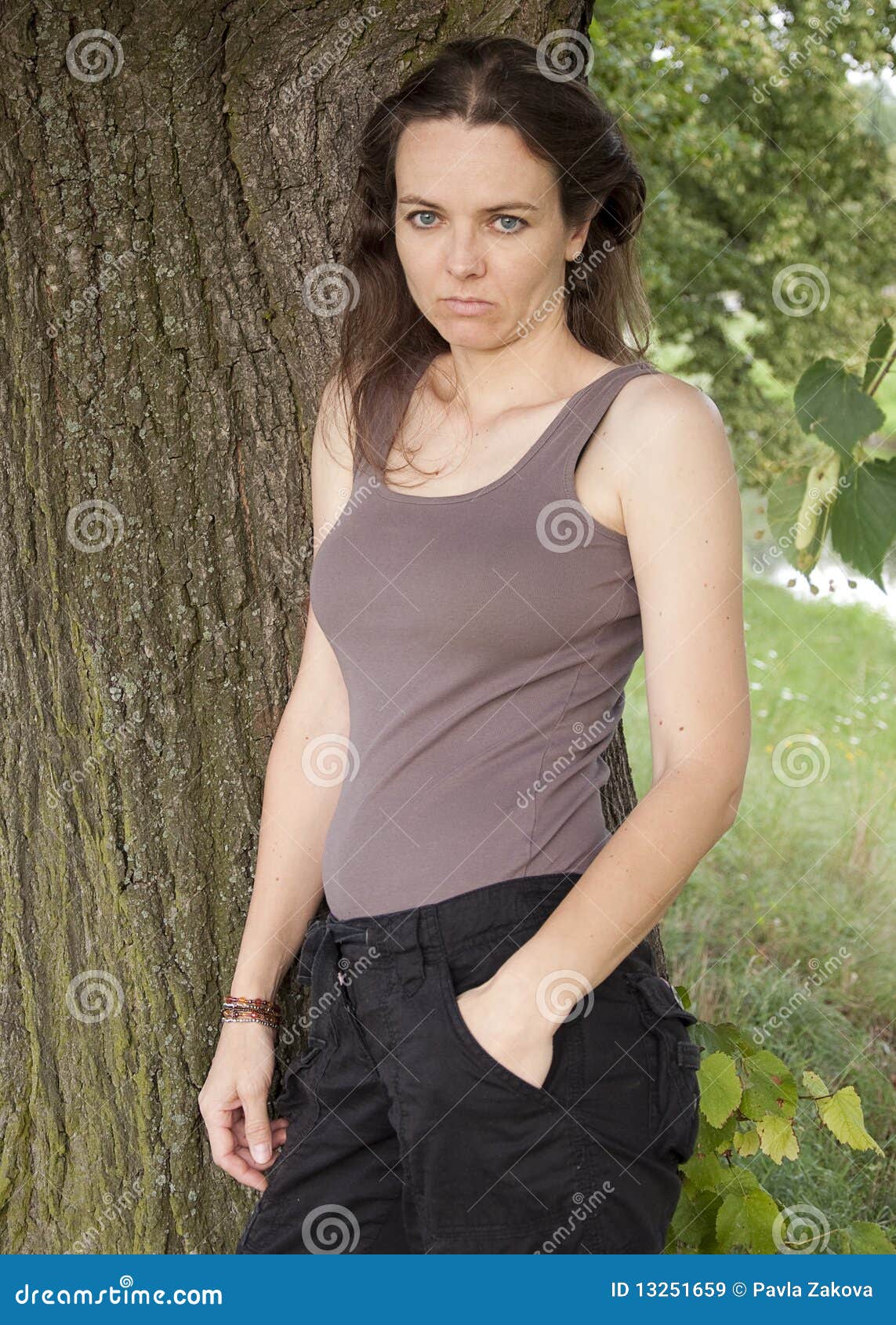 Woman with attitude stock image. Image of grass, caucasian - 13251659