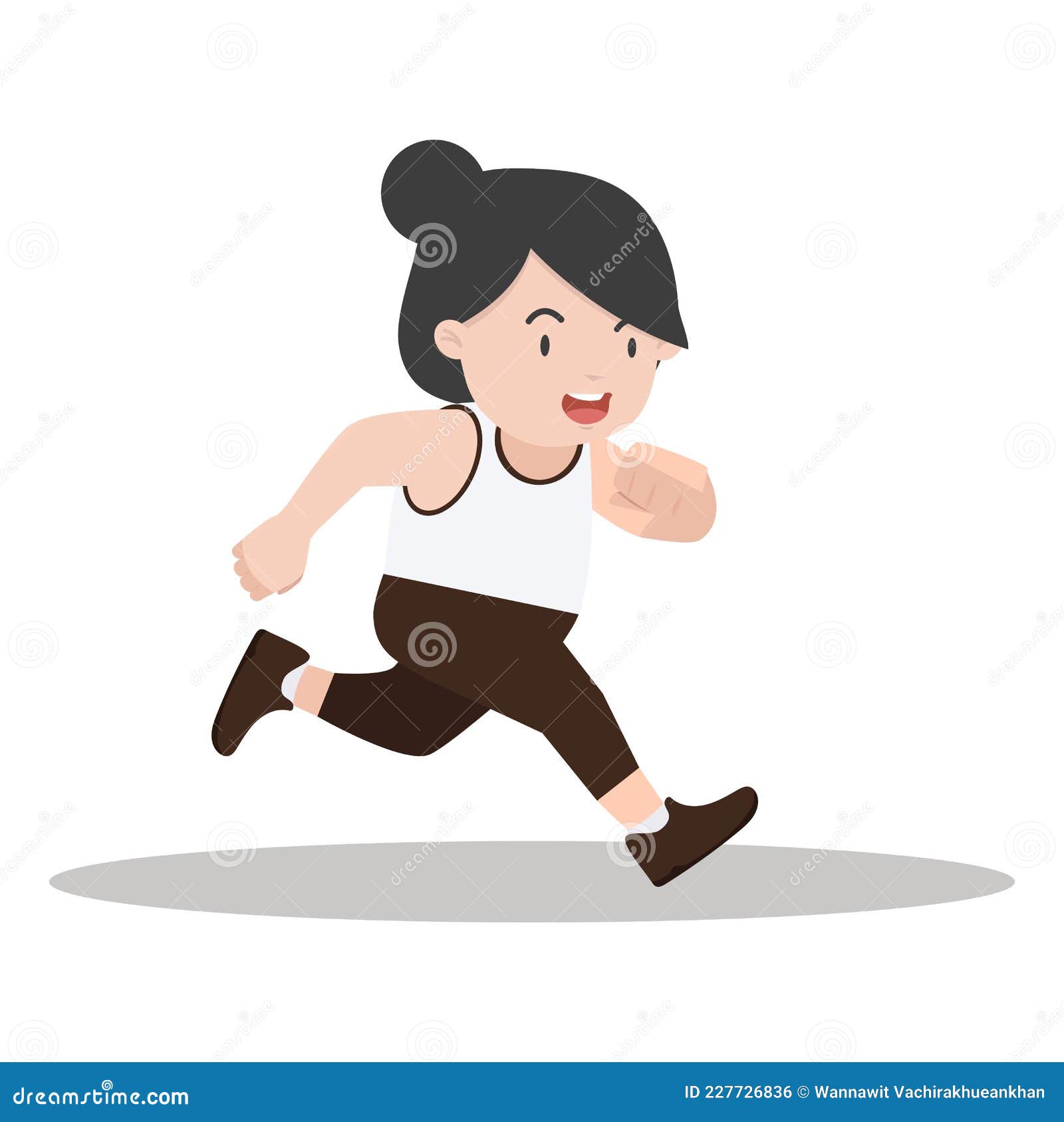 Woman Attractive Running Cartoon Style Stock Vector - Illustration of ...