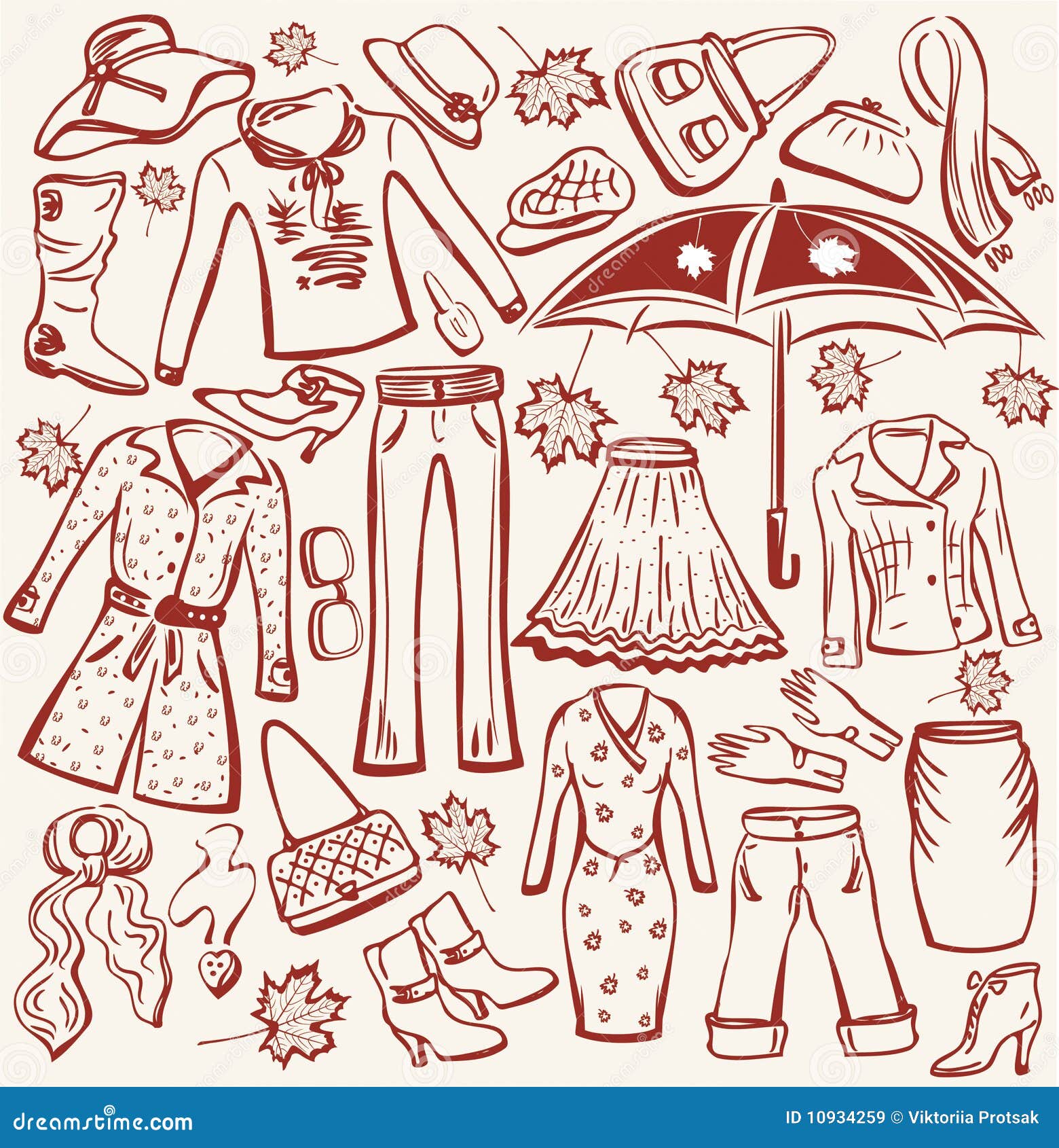 Clothes Series Autumn Stock Illustrations – 47 Clothes Series Autumn ...