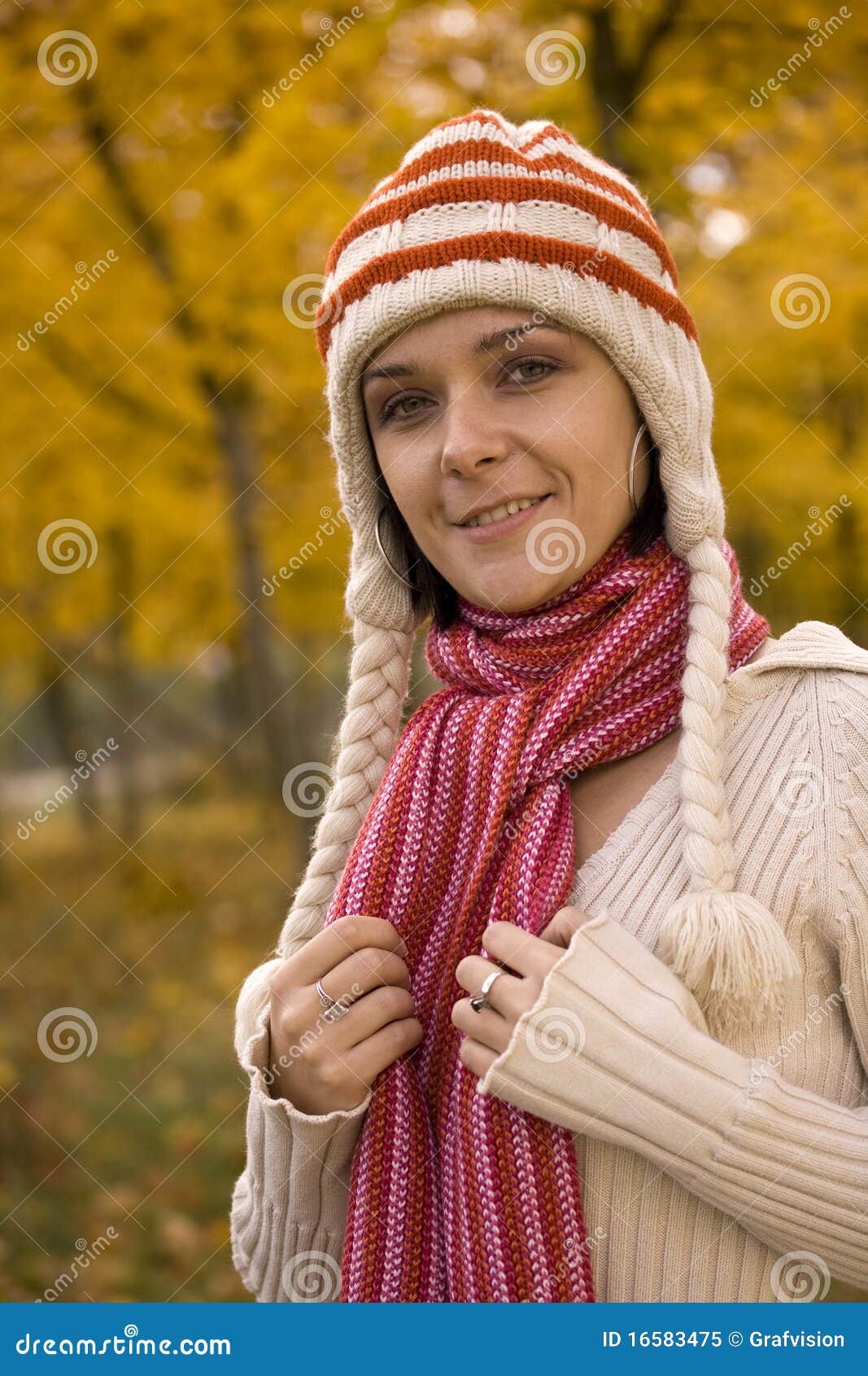 Woman in autumn park stock image. Image of cute, beautiful - 16583475