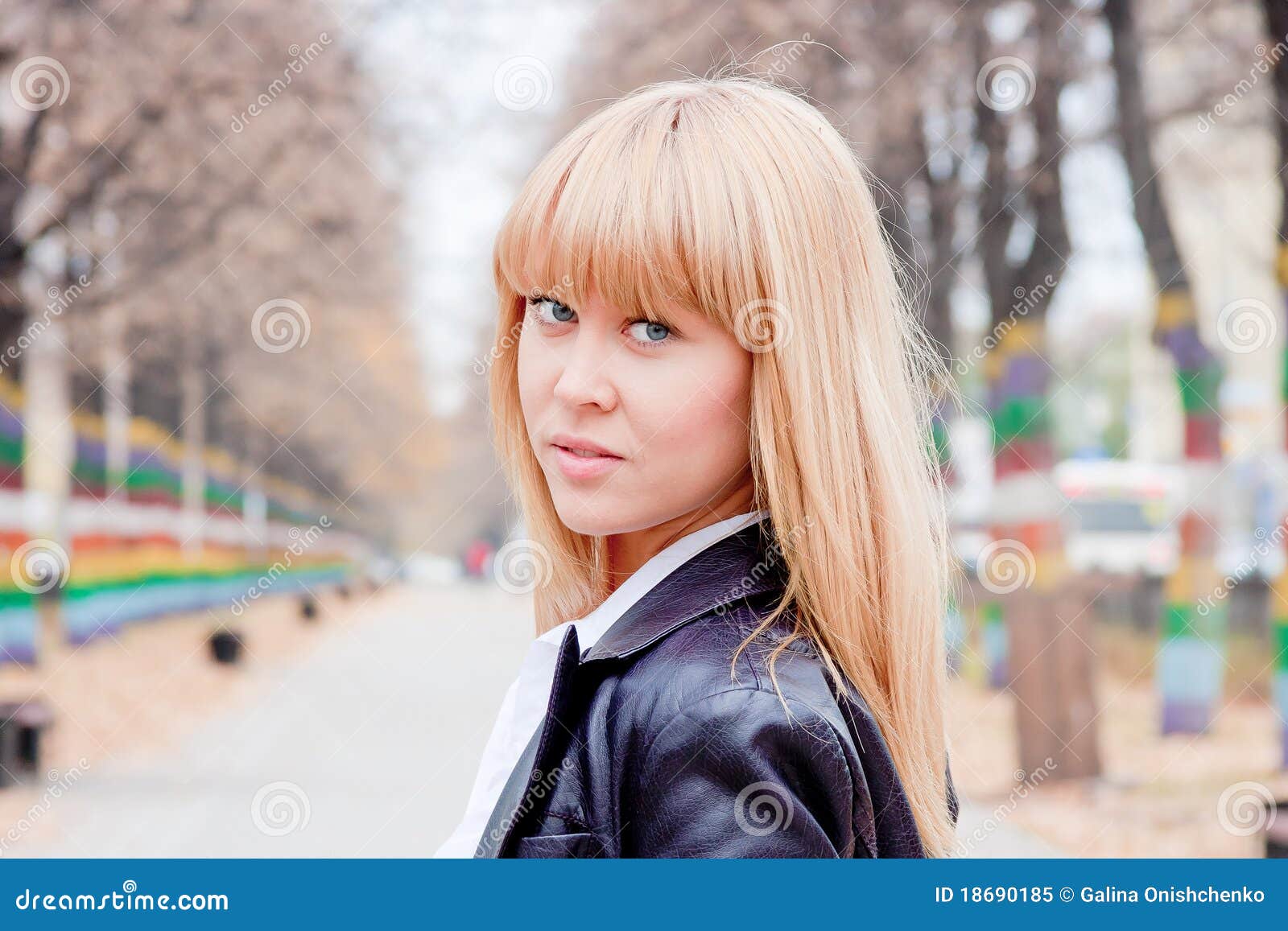 Woman in an autumn park stock image. Image of young, portrait - 18690185
