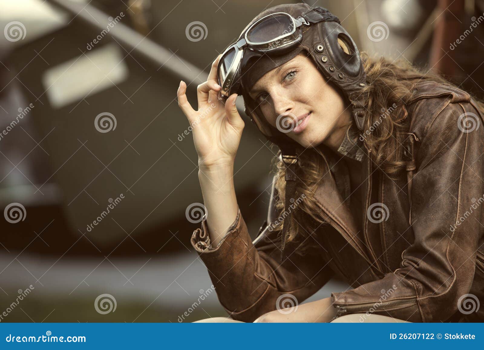 Woman aviator stock photo. Image of fashion, copy, portrait - 26207122