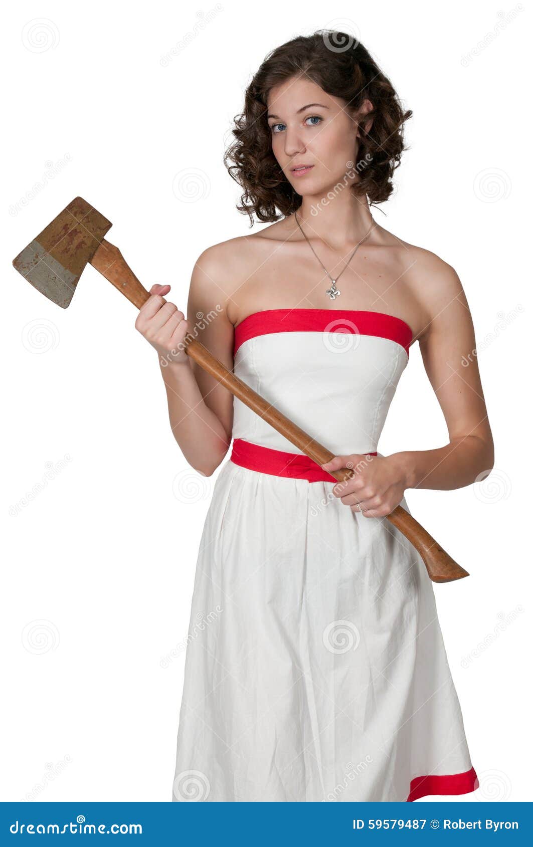 Woman with Axe stock image. Image of danger, attack, fashion - 59579487