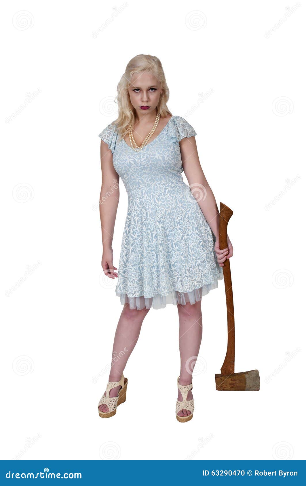 Woman with Axe stock photo. Image of adult, beautiful - 63290470