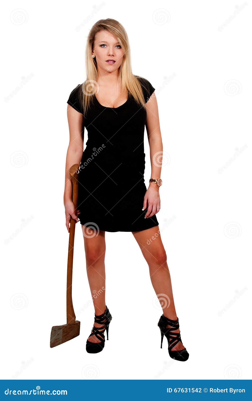 Woman with Axe stock photo. Image of girl, hatchet, horror - 67631542