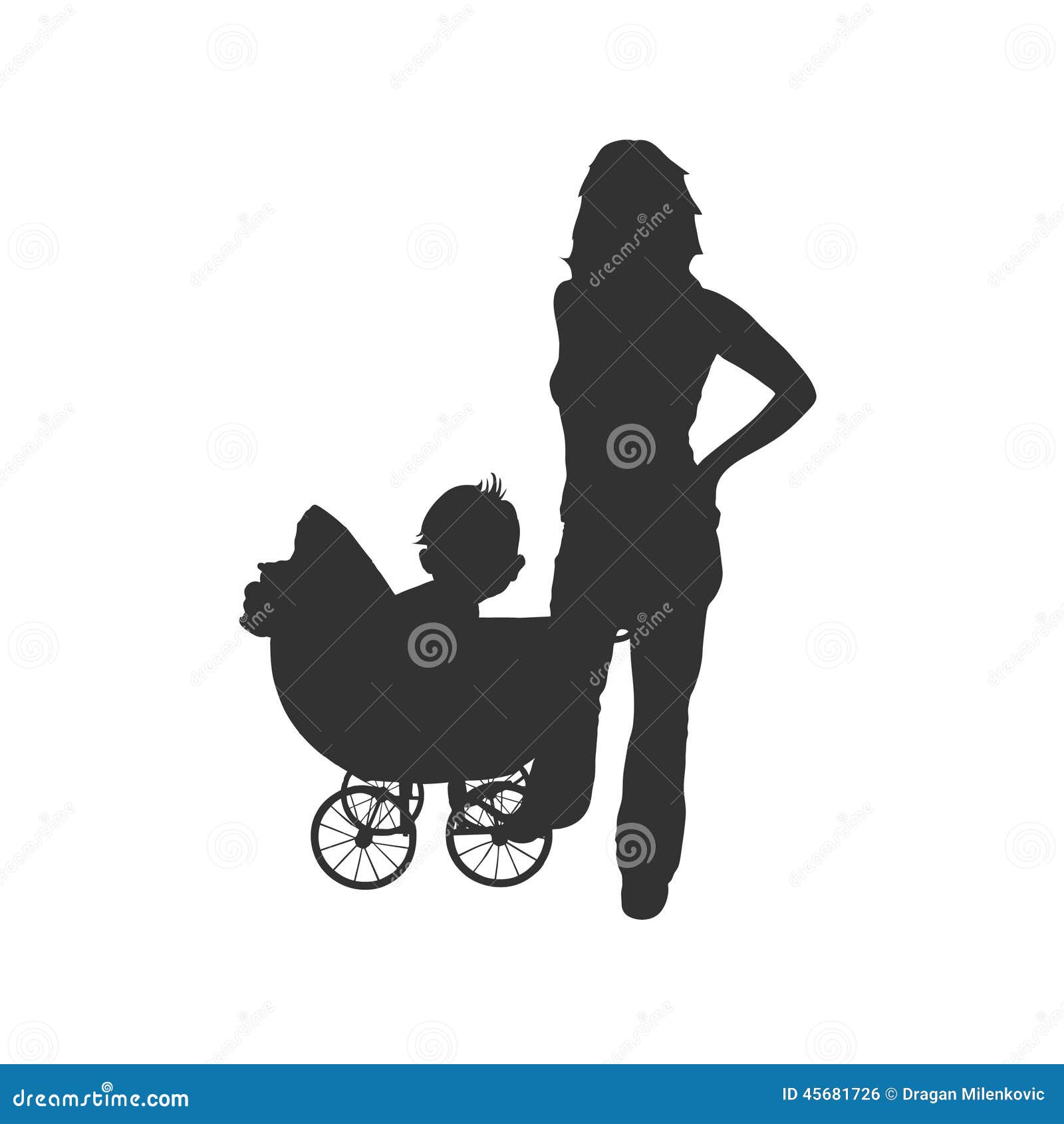 Woman with baby vector stock vector. Illustration of line - 45681726