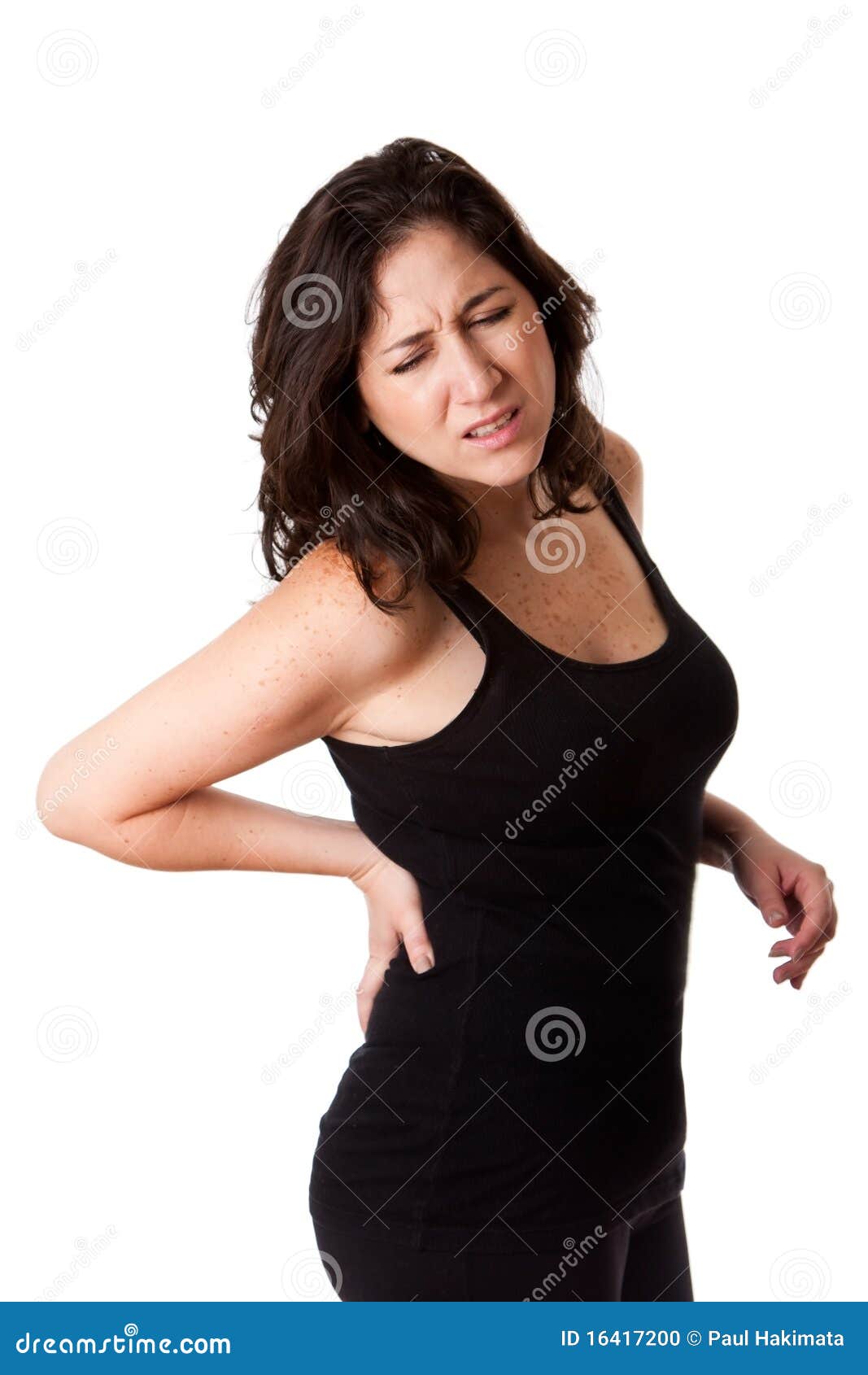 Woman with back injury stock photo. Image of ache, ouch - 16417200