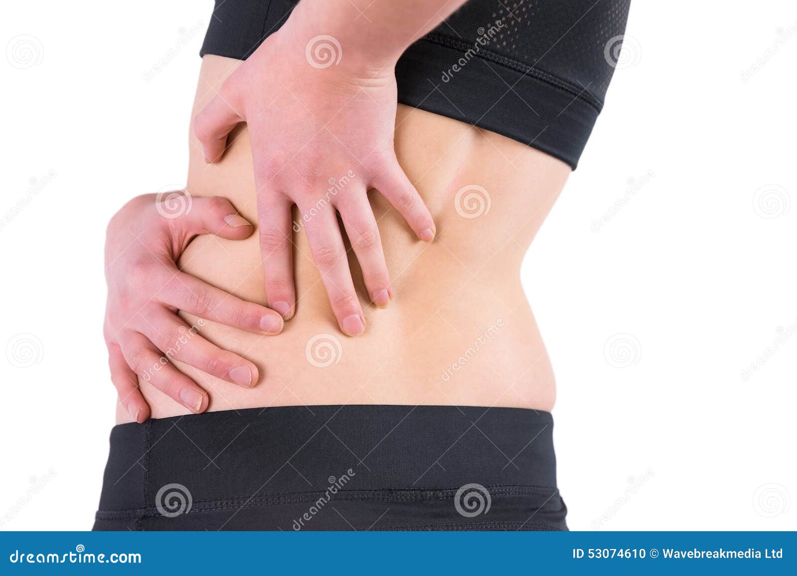 Woman with back injury stock photo. Image of injured - 53074610