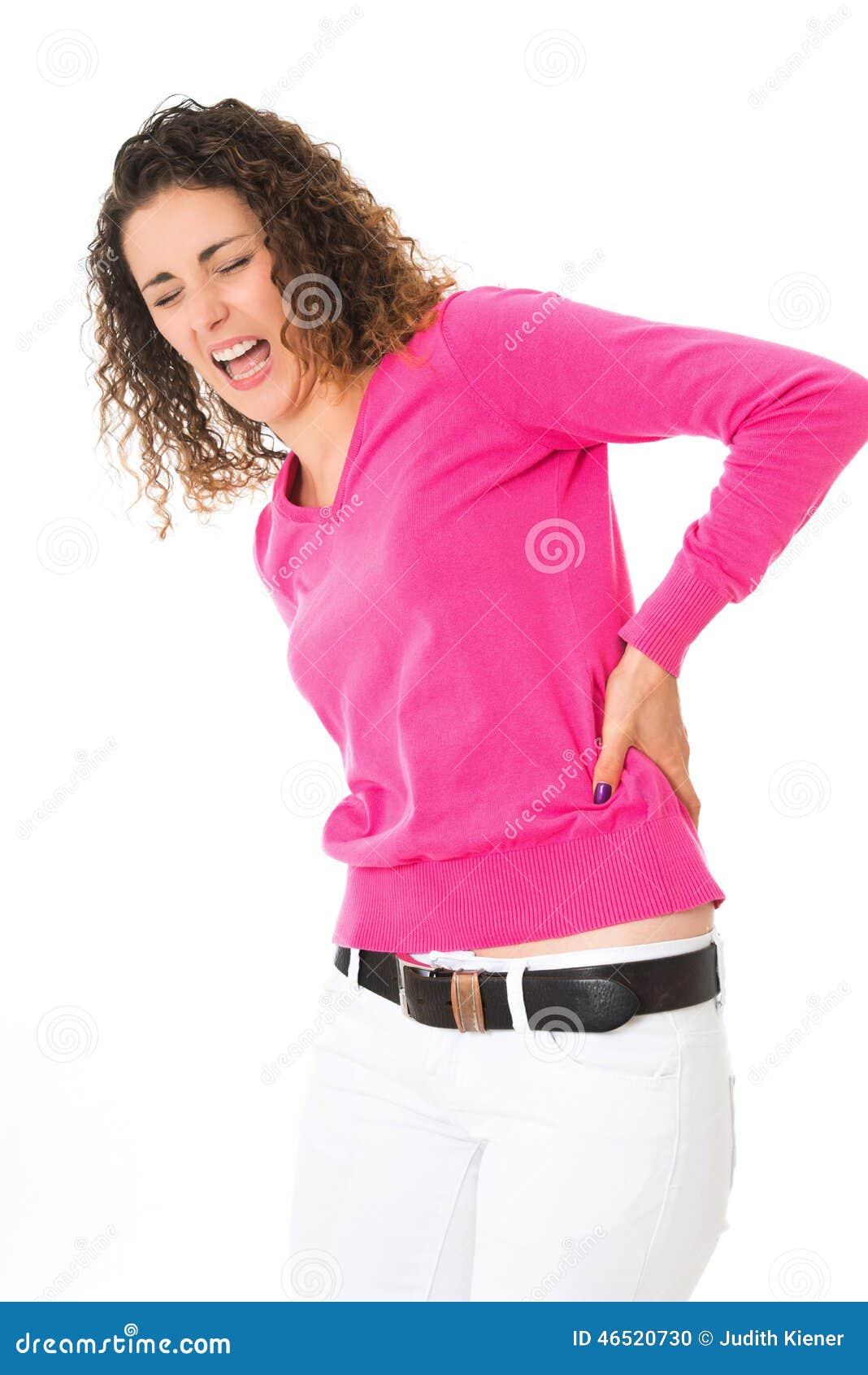 Woman with back pain stock photo. Image of scream, sciatica - 46520730