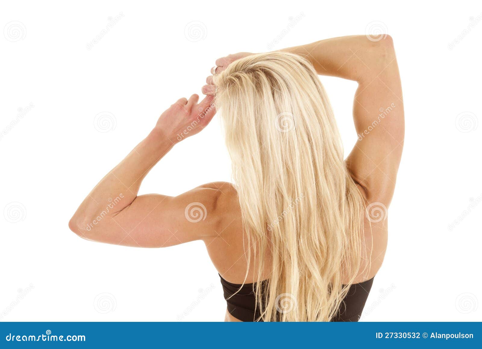Woman Back Stretch Strong Arms. Stock Photo - Image of female, diet ...